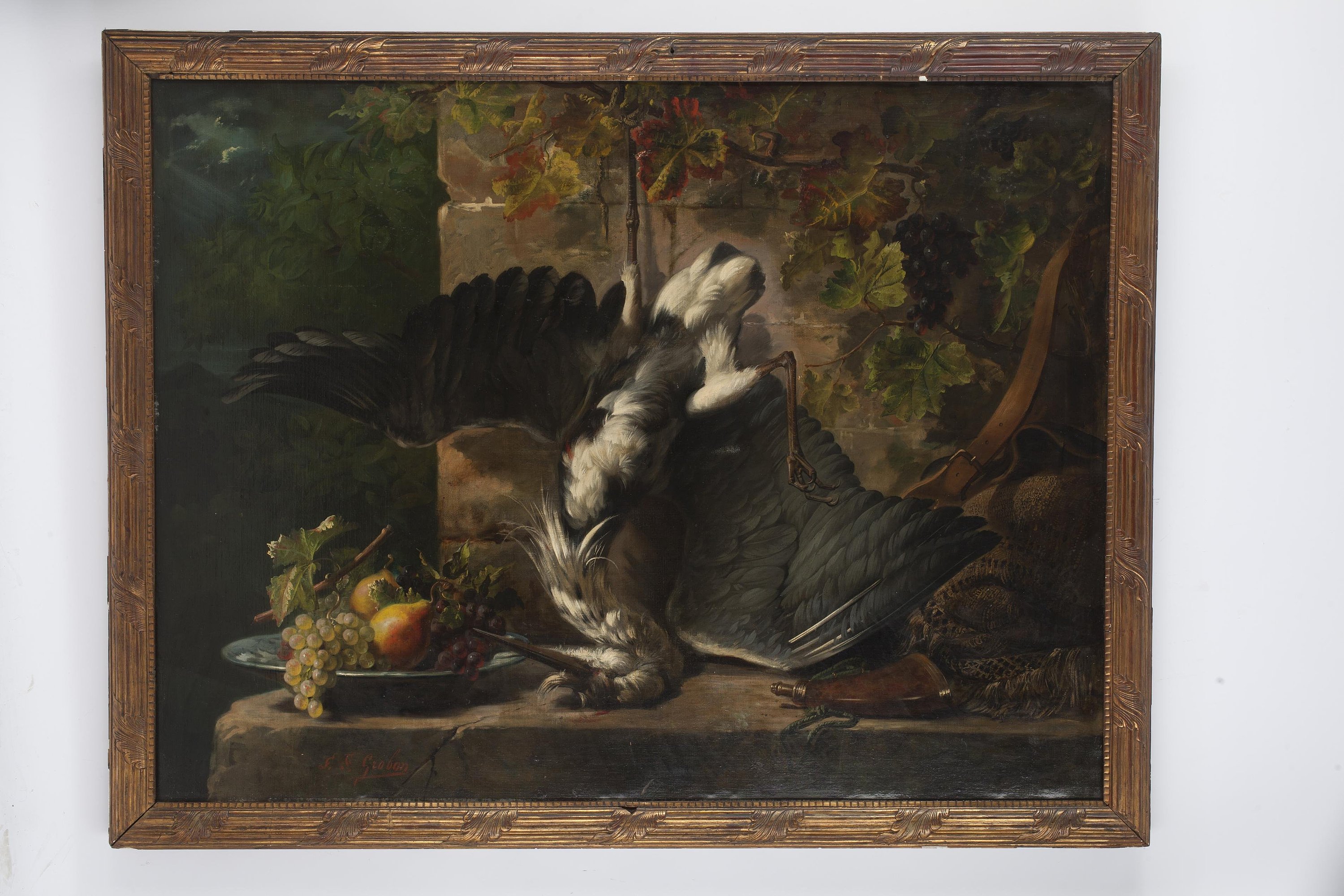 Francis Frédéric Grobon, Still life with heron. - Bukowskis