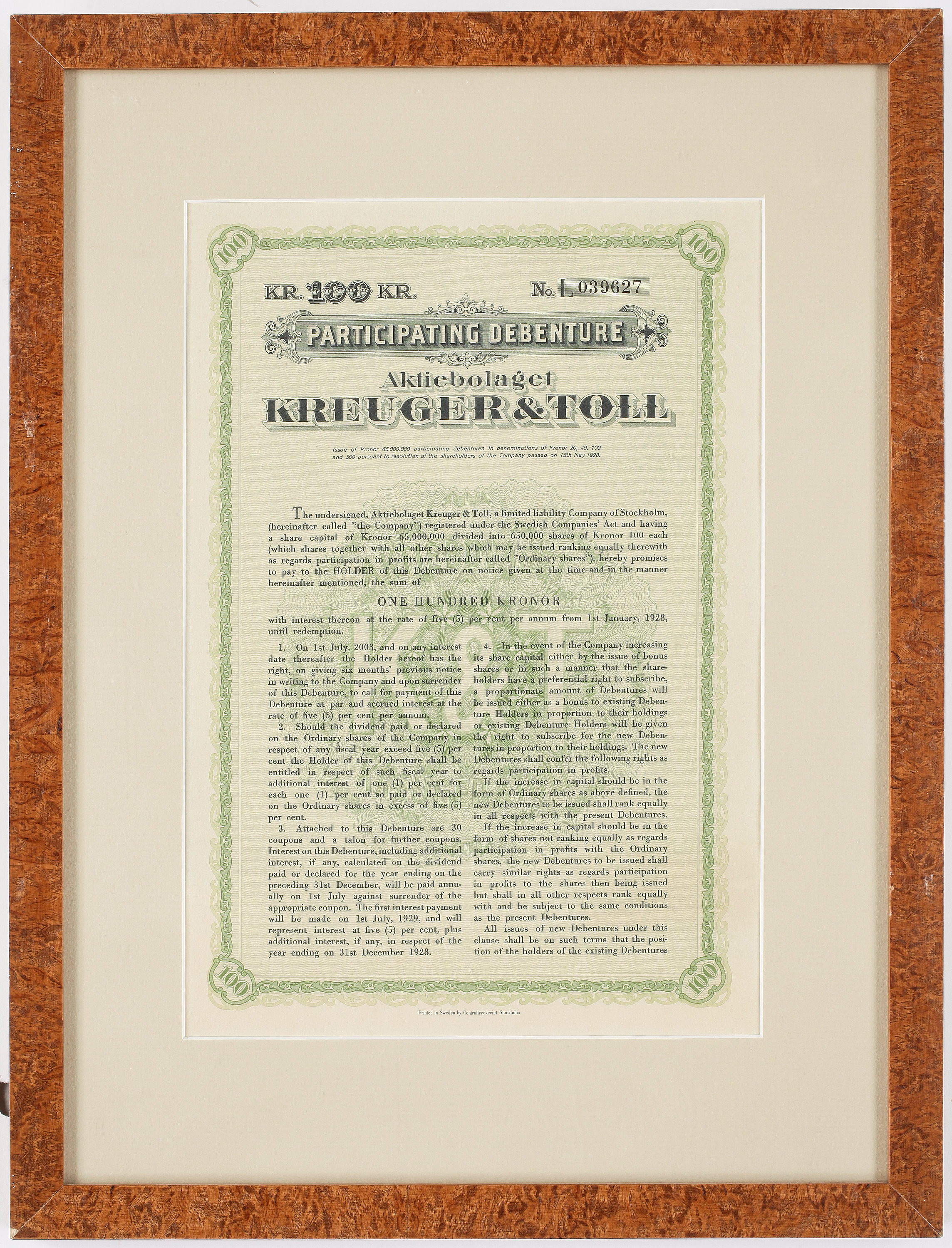 AKTIEBREV, 3st, Stockholms Enskilda Bank. - Bukowskis