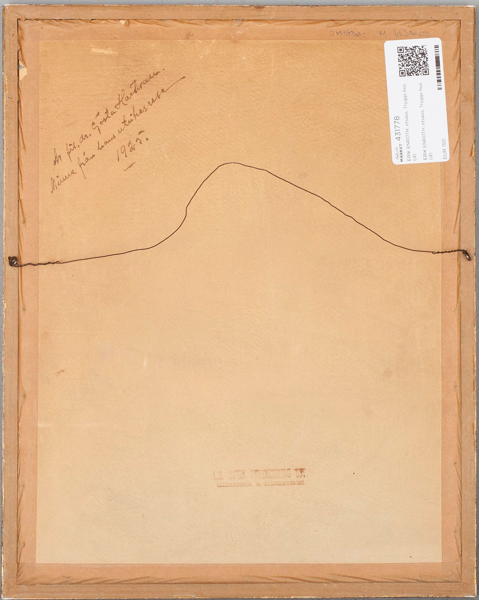 ERIK ENROTH, etsaus, signerad. - Bukowskis