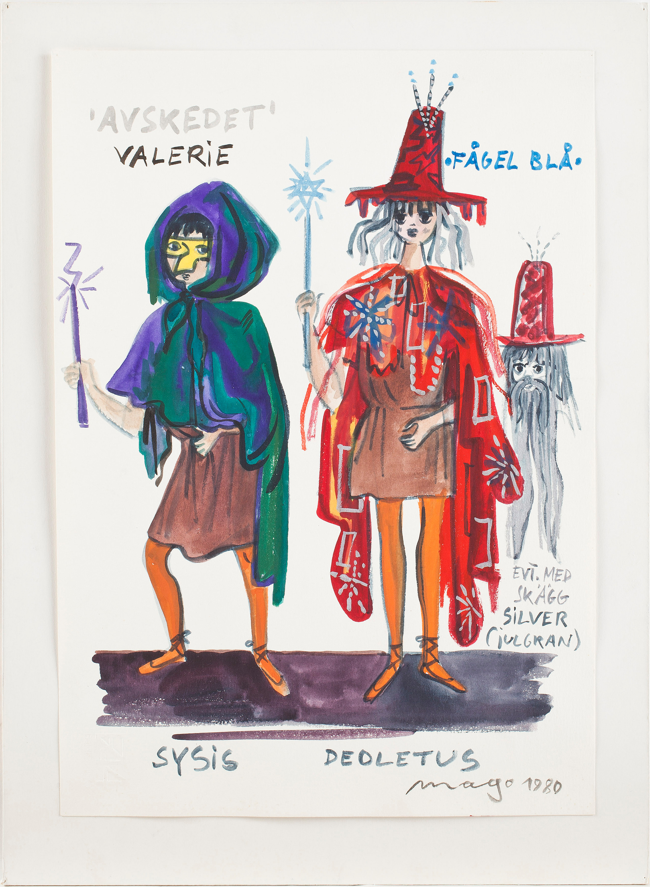 MAX GOLDSTEIN (MAGO), kostymskisser, 12 st, för "Avskedet" Regi Tuija ...