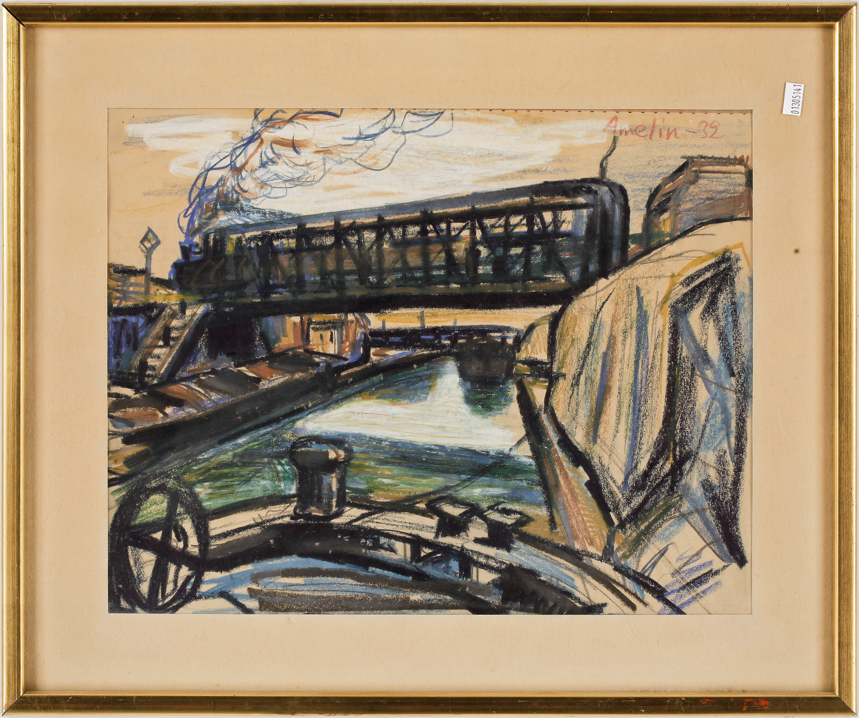 ALBIN AMELIN, pastell på papper, signerad och daterad -39. - Bukowskis