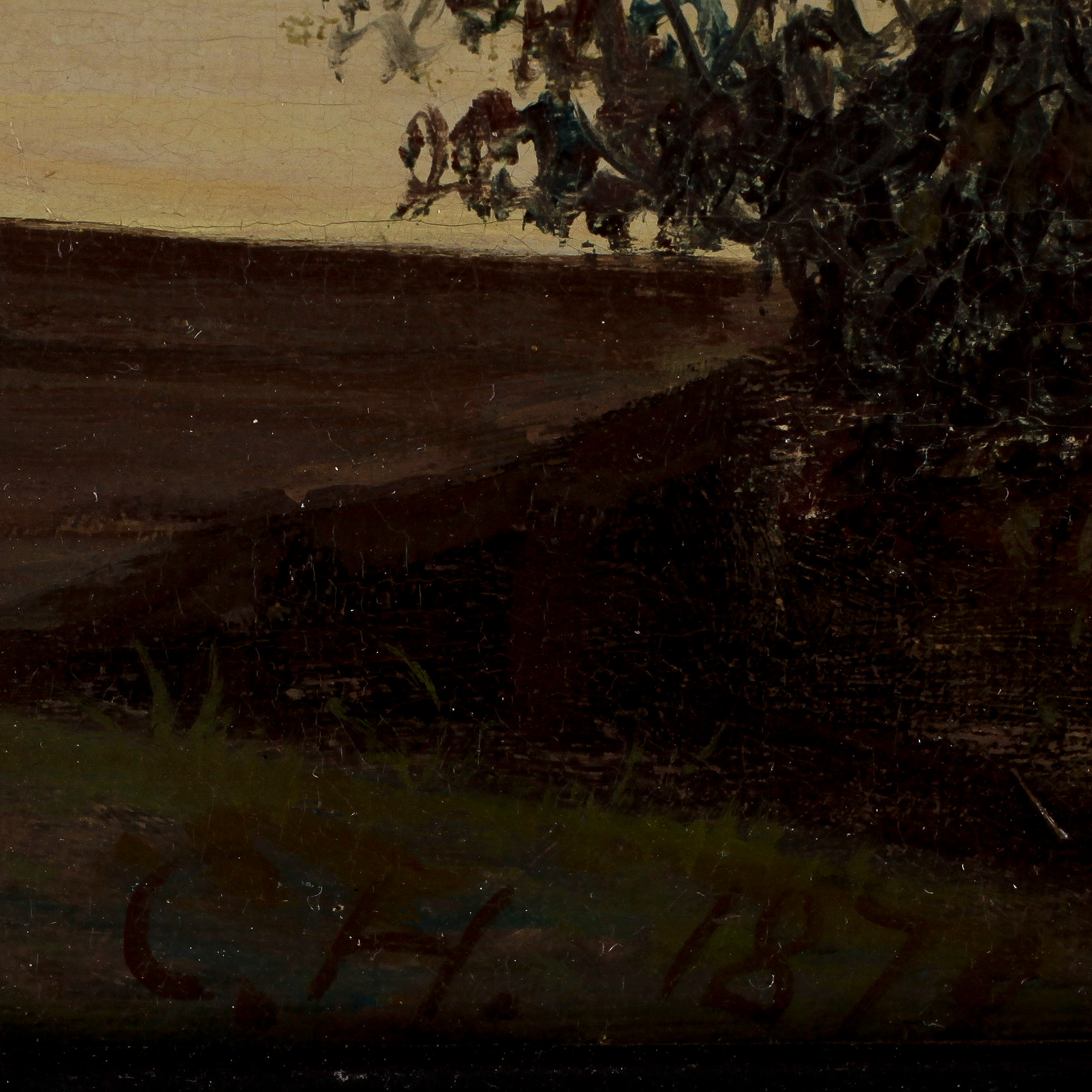 CARL PETER HALLBERG, olja på duk. Signerad CH och daterad 1872. - Bukowskis