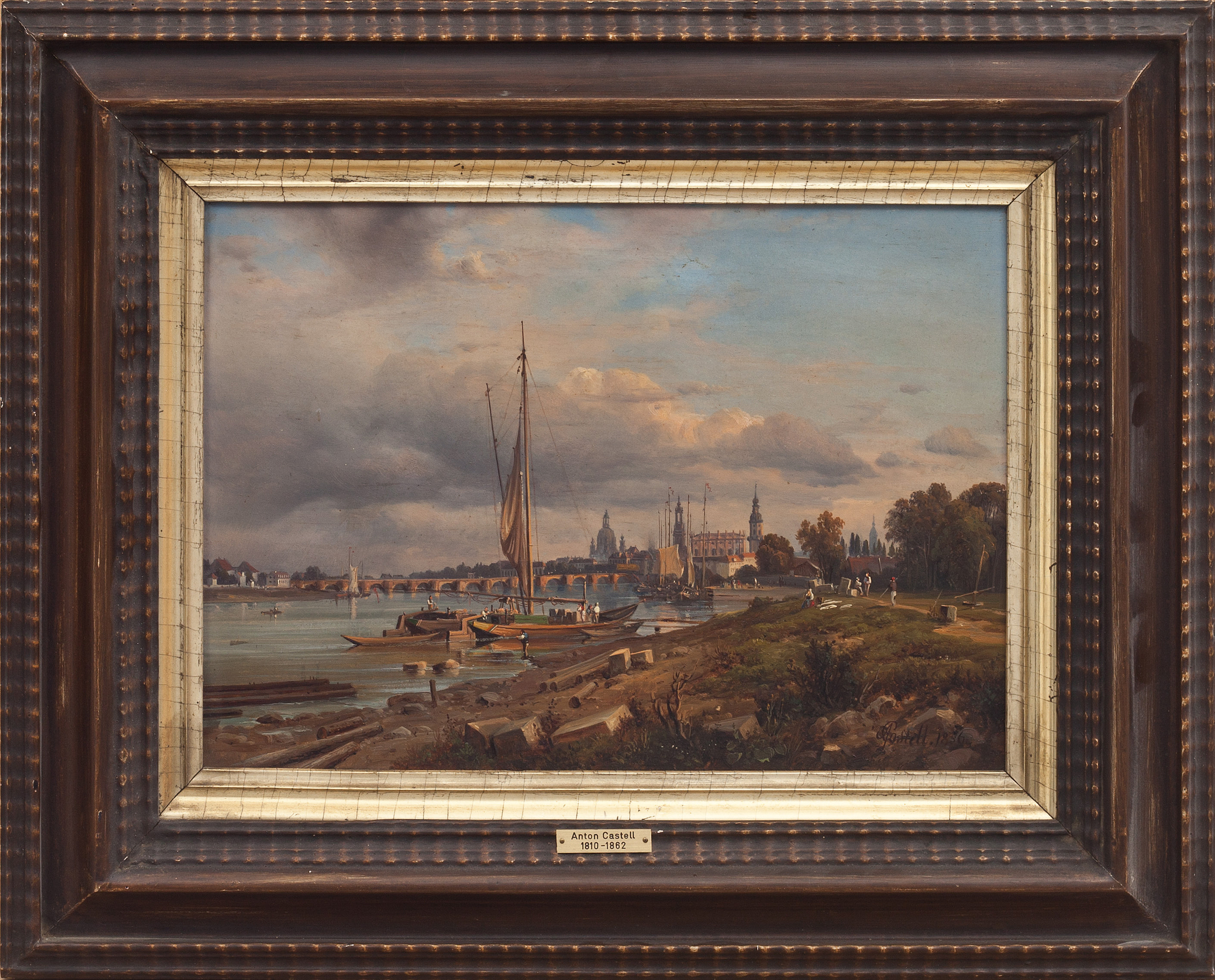 JOHANN ANTON CASTELL, olja på pannå, signerad och daterad 1856. - Bukowskis