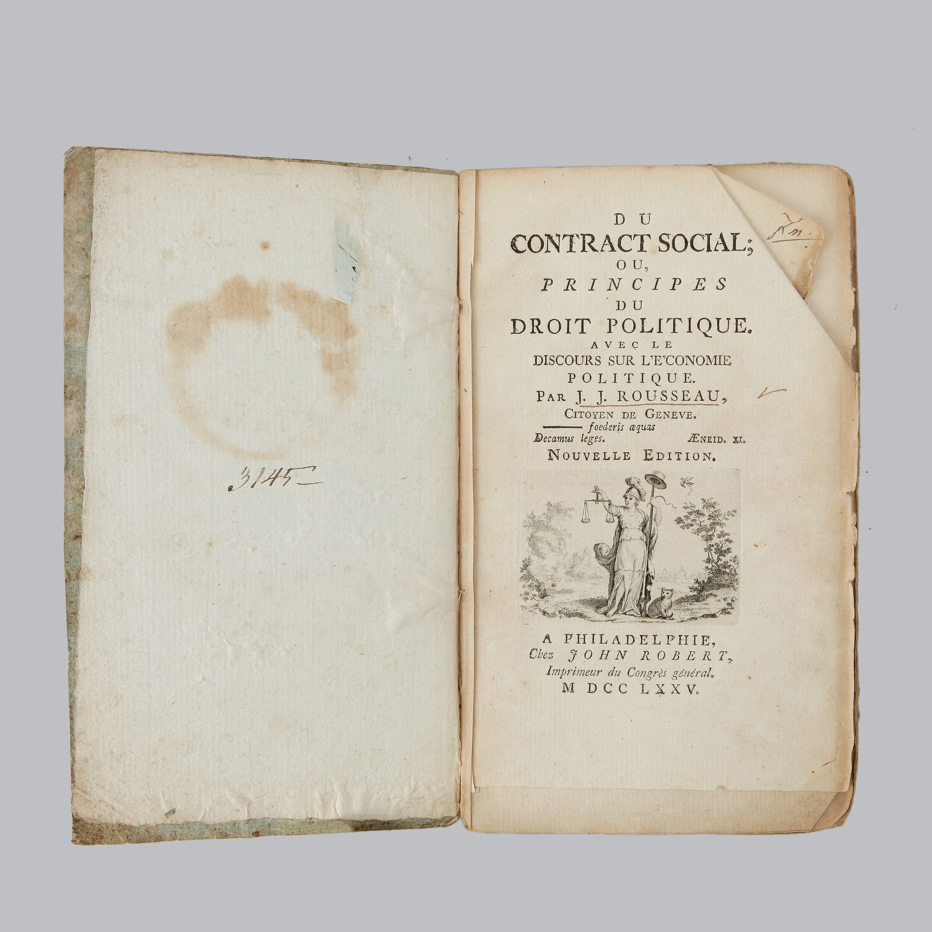 BOK, "Du Contract Social ou, Du Droit Politique", Jean-Jaques Rousseau ...