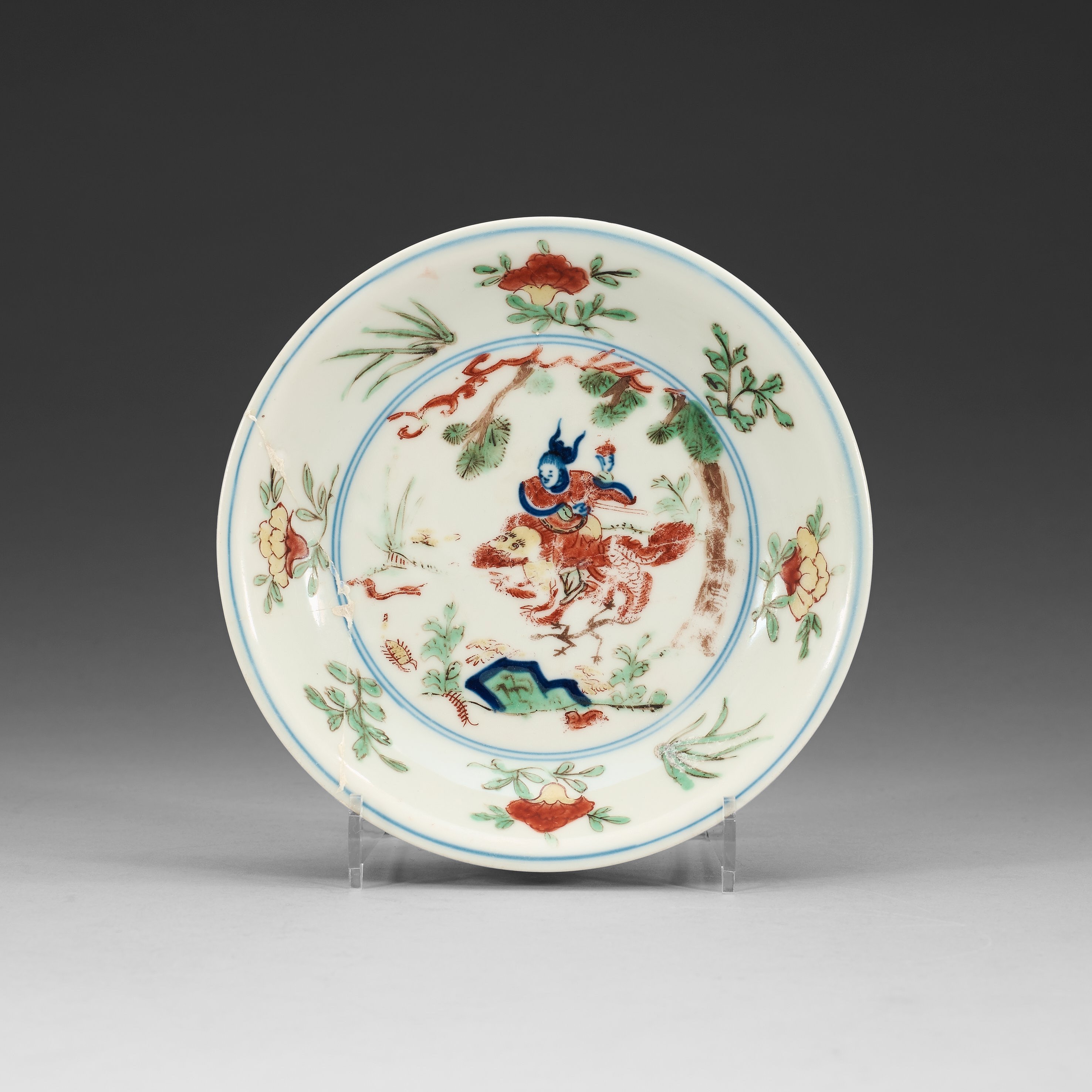A wucai dish, Ming dynasty, with Wanlis six character mark and period ...