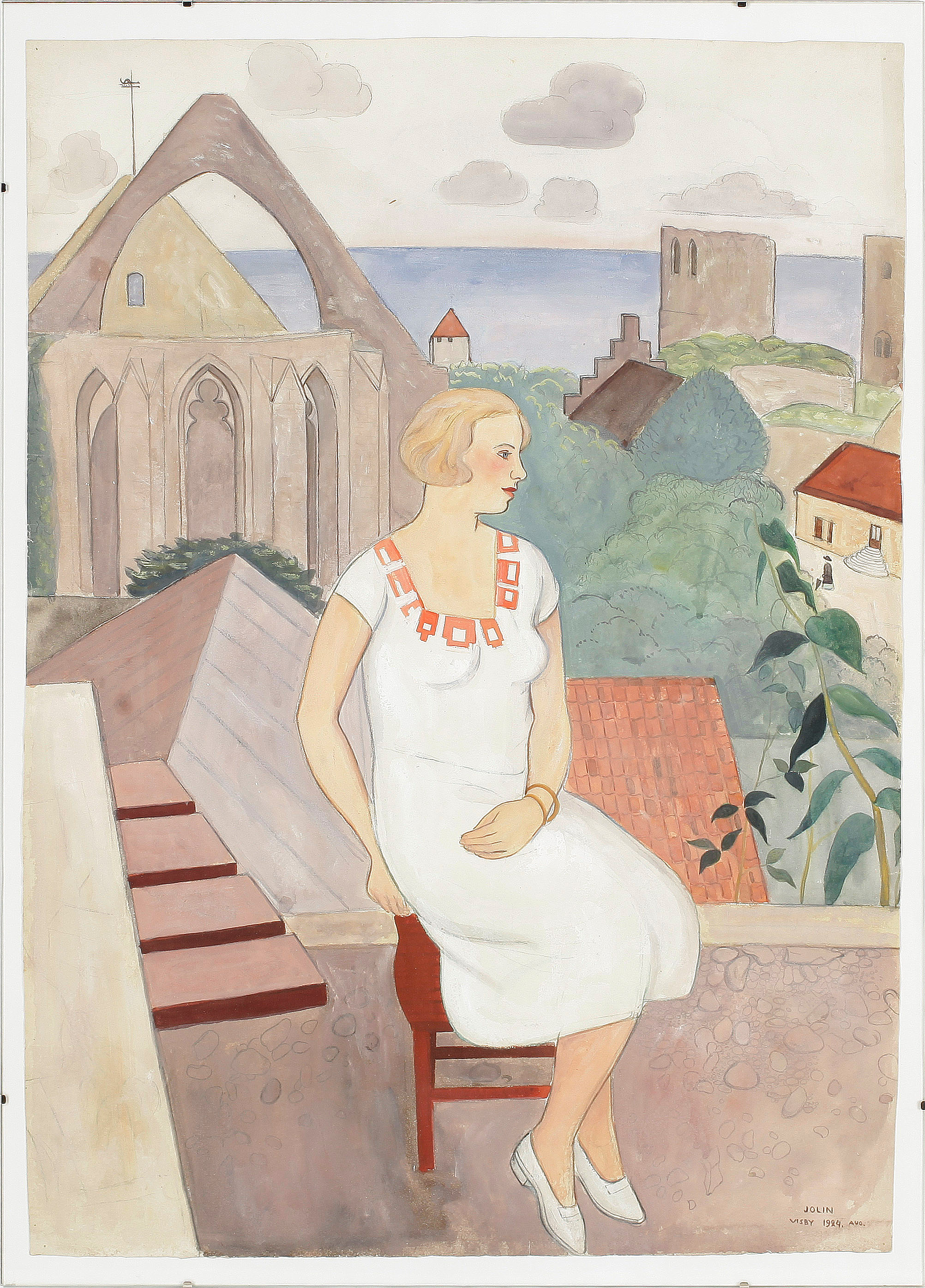 EINAR JOLIN, akvarell, sign Jolin o dat Visby 1924, aug. - Bukowskis