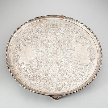BRICKA, silver, sk salver, John Crouch & Thomas Hannam, London 1782 ...
