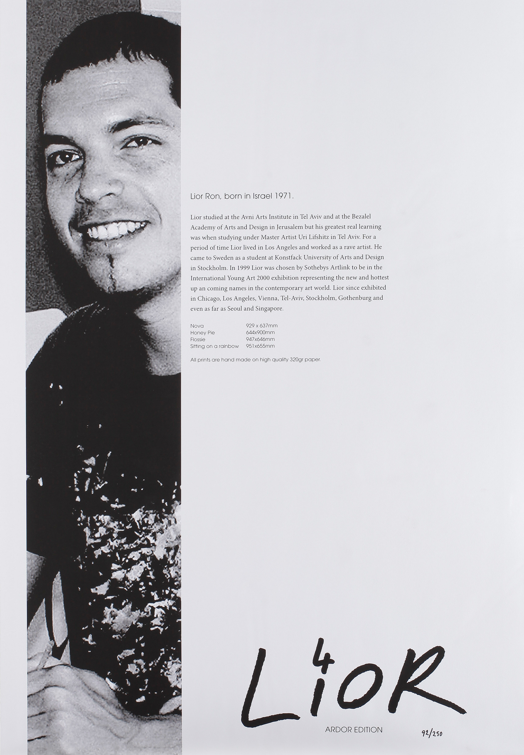 RON LIOR, mapp med 4 seriegrafier, signerad och numrerad 92/250 ...