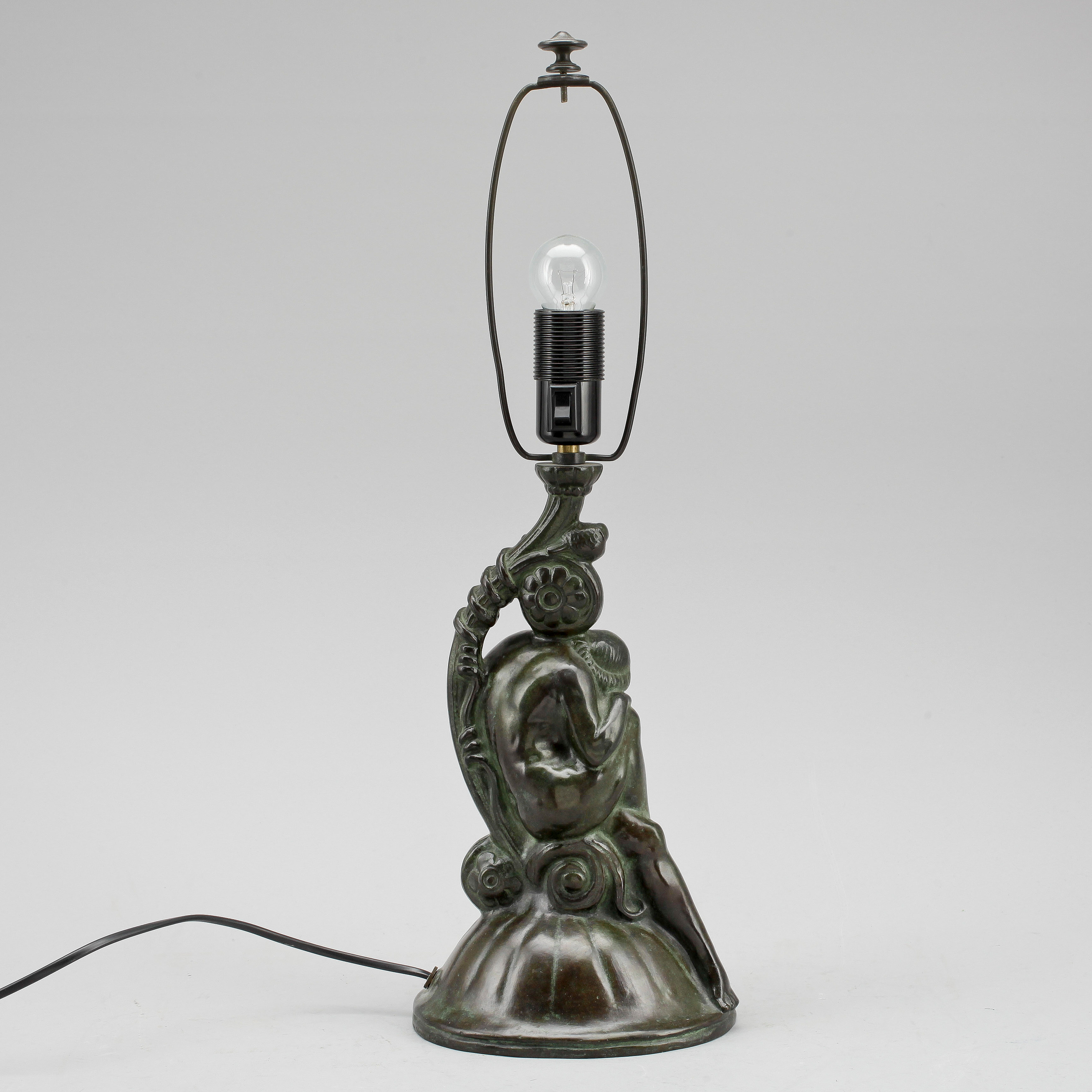 BORDSLAMPA, brons, art deco, Carl Fagerberg, 1920/30-tal. - Bukowskis