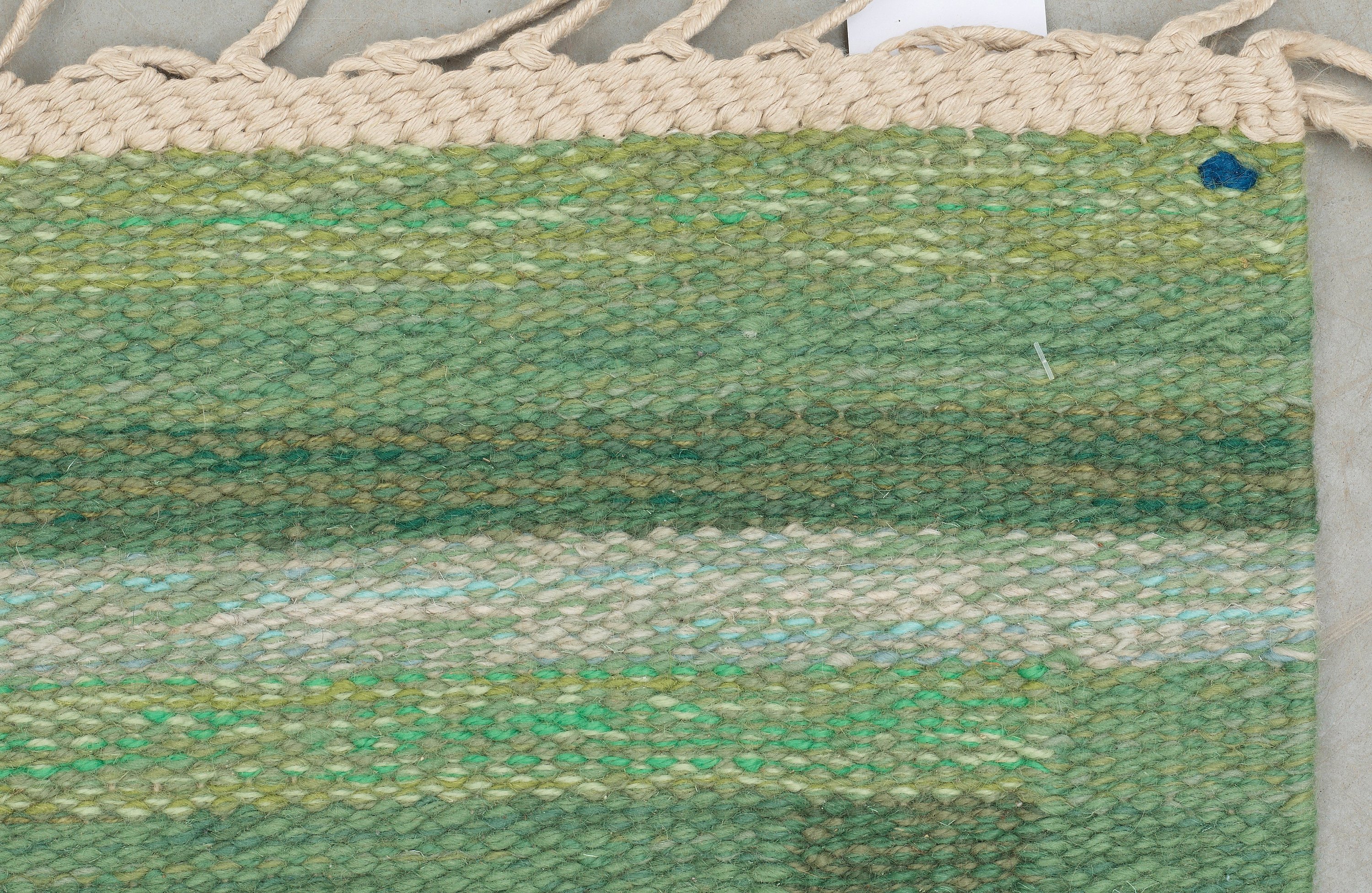 RUG. "Ostia grön". Flat weave. 203 x 141 cm. Signed AB MMF BN. - Bukowskis