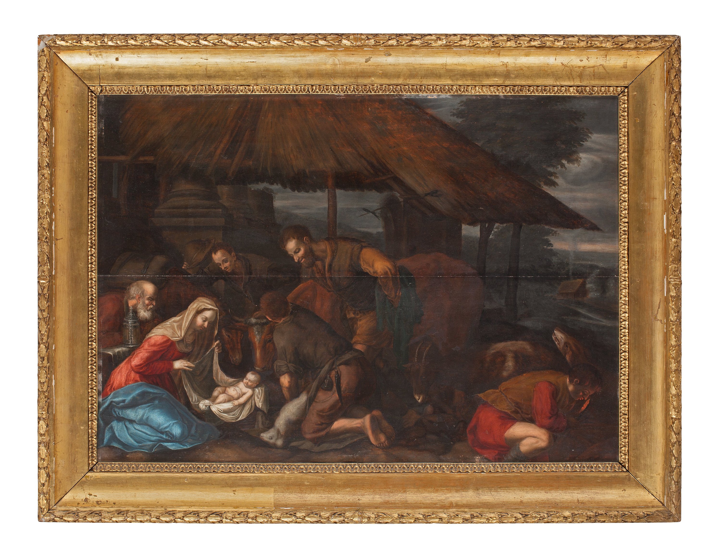 Leandro Bassano Follower of, The adoration of the shepards. - Bukowskis