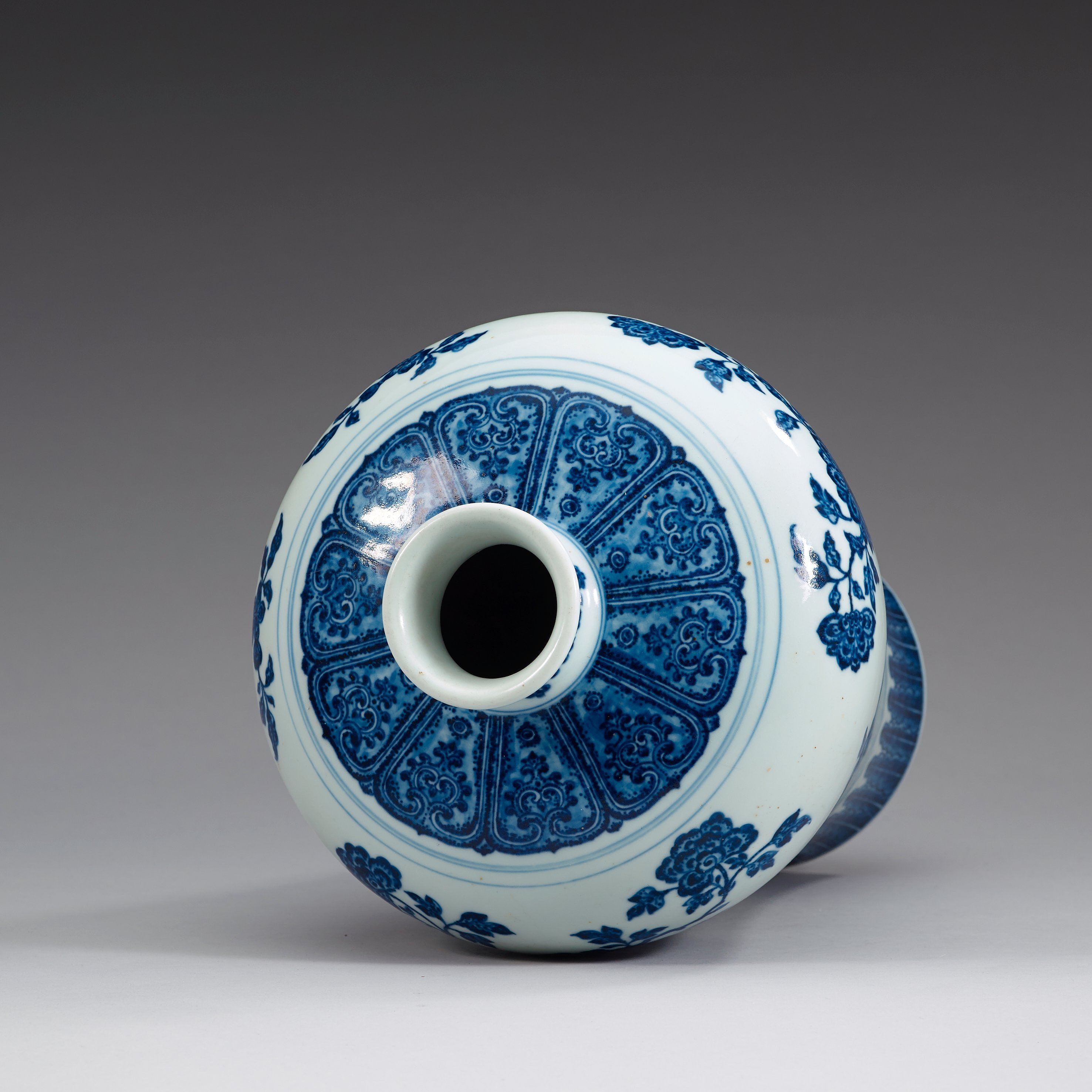 A well painted Ming style blue and white Meiping vase, Qing dynasty ...