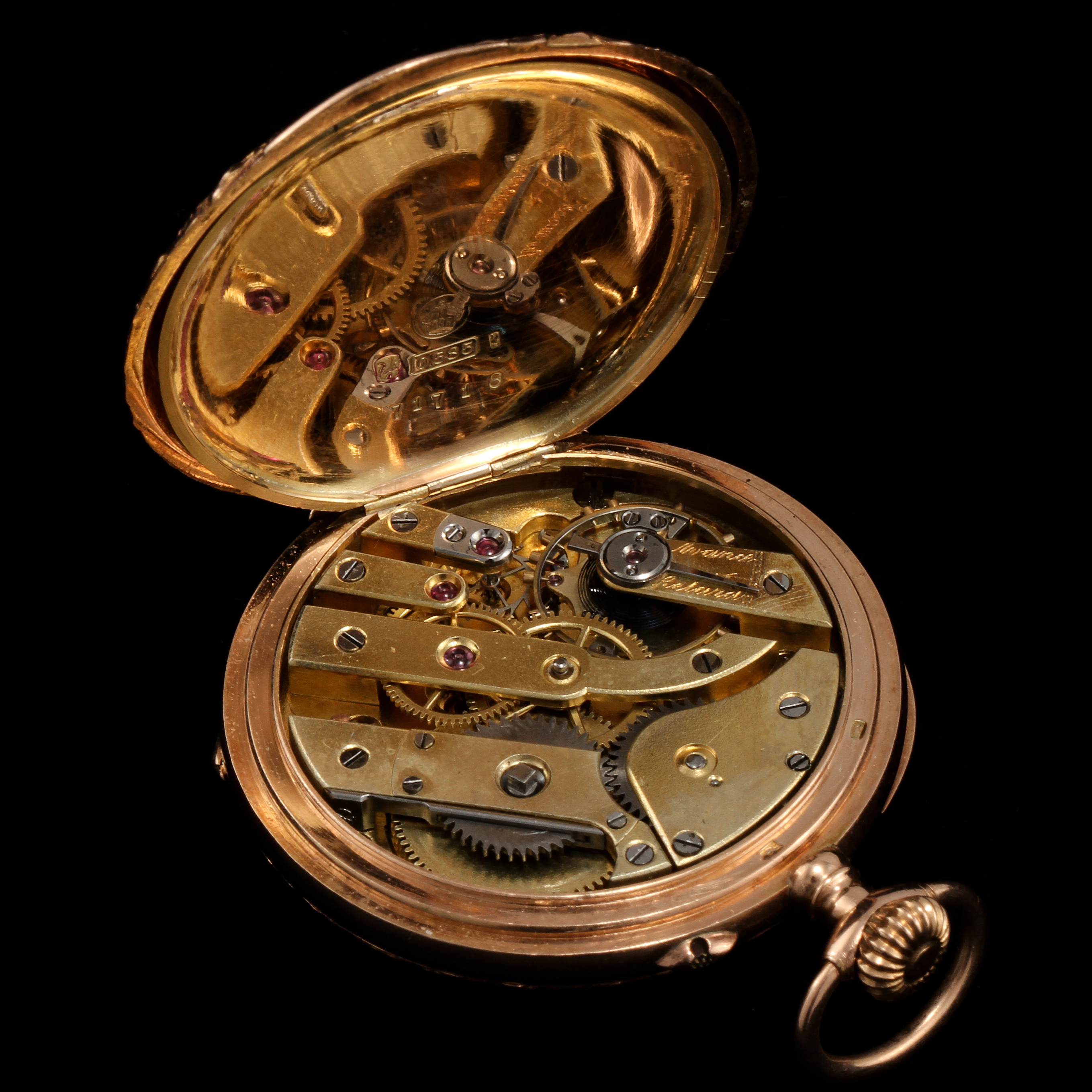 FICKUR, 14k guld, Schweiz, sekelskifte 1800/1900-tal. Vikt 31 g ...