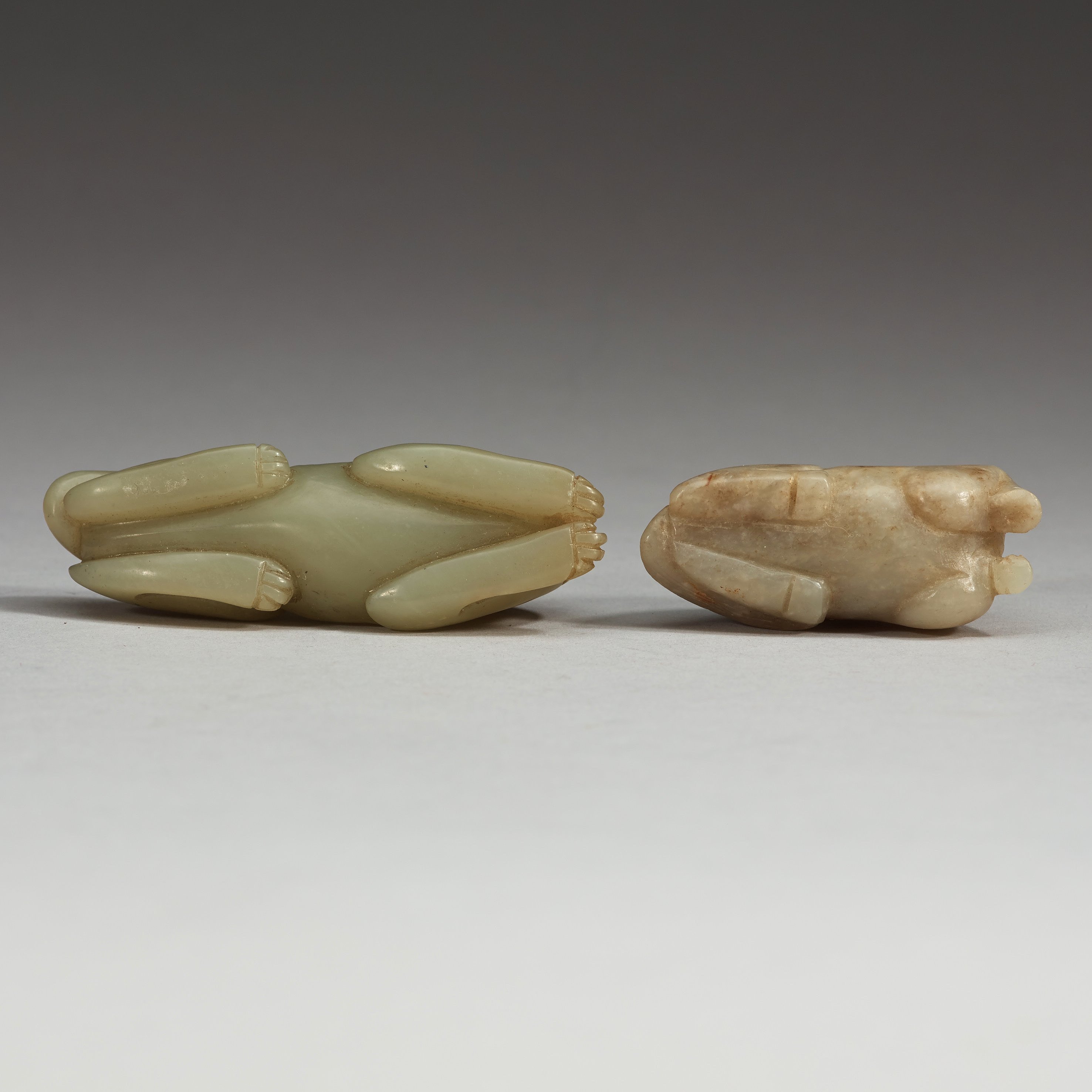 Two carved nephrite figures of animals, Qing dynasty (1644-1912 ...