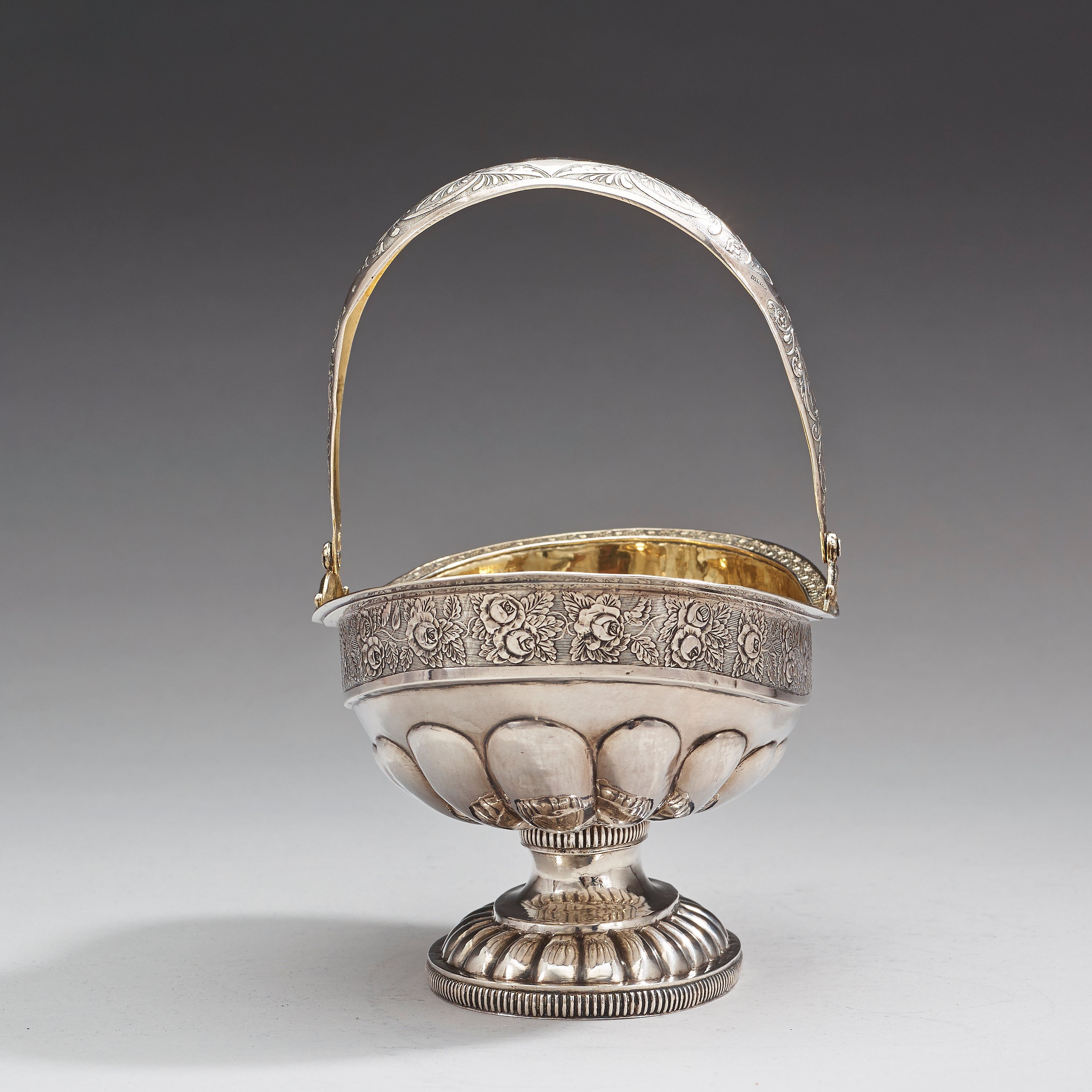 A Russian 19th century parcel-gilt basket, marks of Elias Modig, St ...