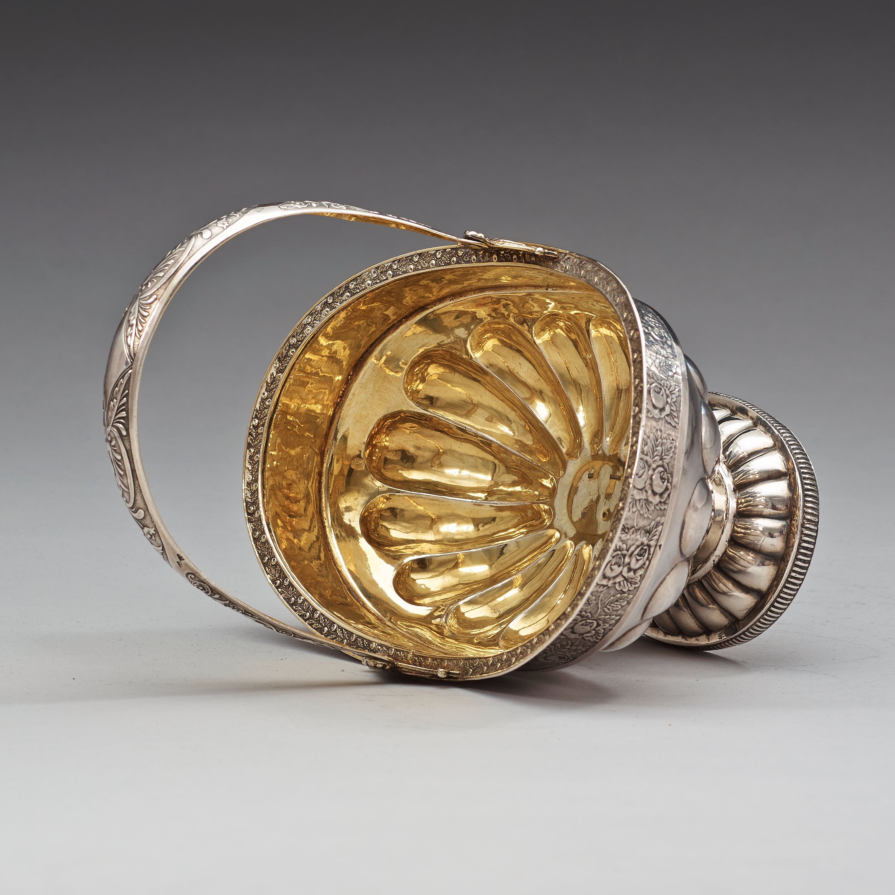 A Russian 19th century parcel-gilt basket, marks of Elias Modig, St ...