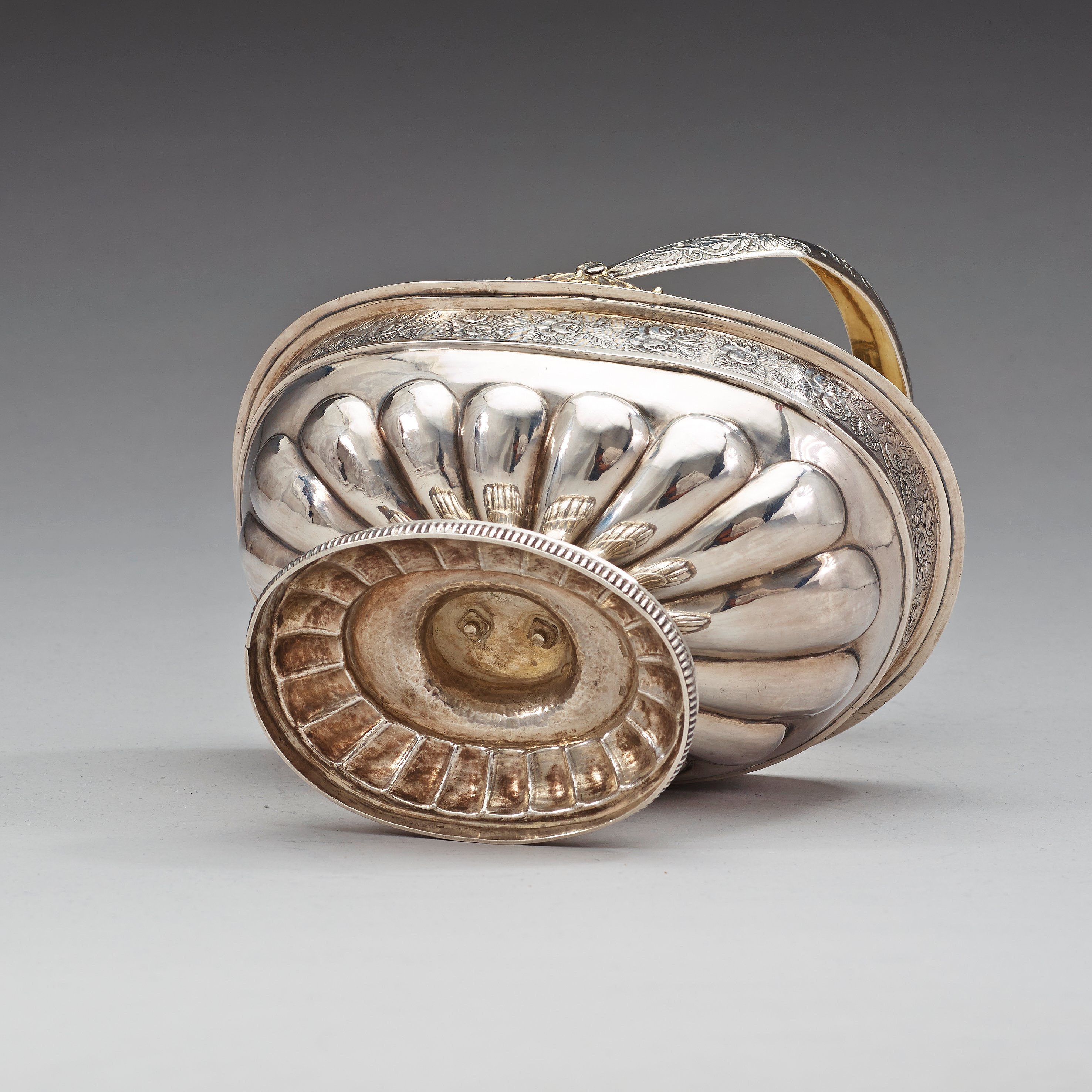 A Russian 19th century parcel-gilt basket, marks of Elias Modig, St ...