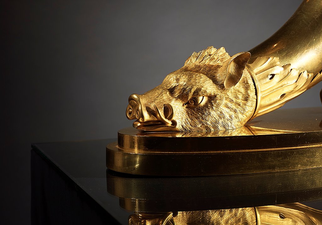 A RARE AND LARGE RHYTON VASE. French Empire, early 19th century ...