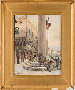 GEORG VON ROSEN, akvarell, monogramsignerad samt daterad Venedig -90 ...