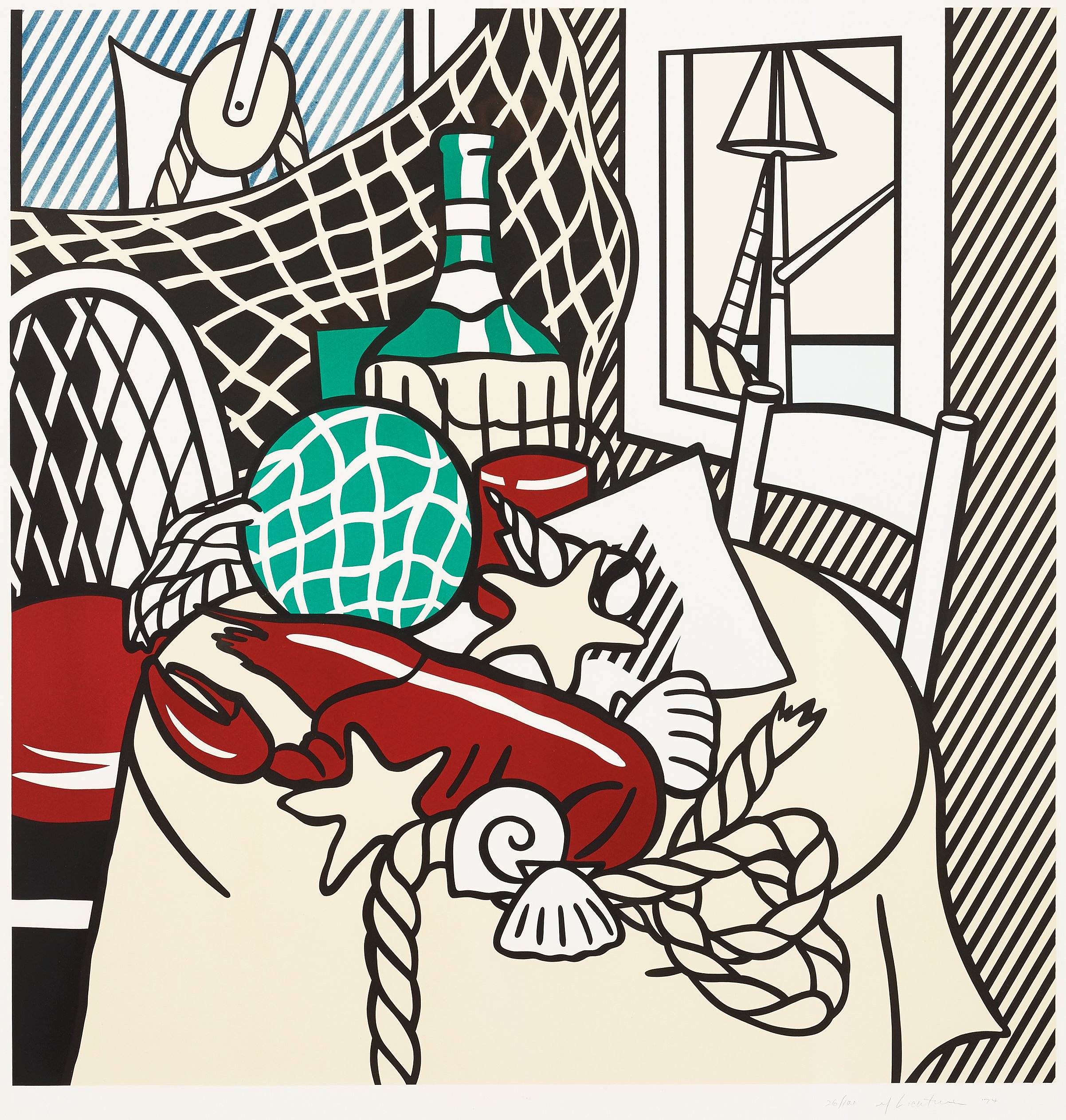 Roy Lichtenstein, "Still life with lobster", from: Six still life ...