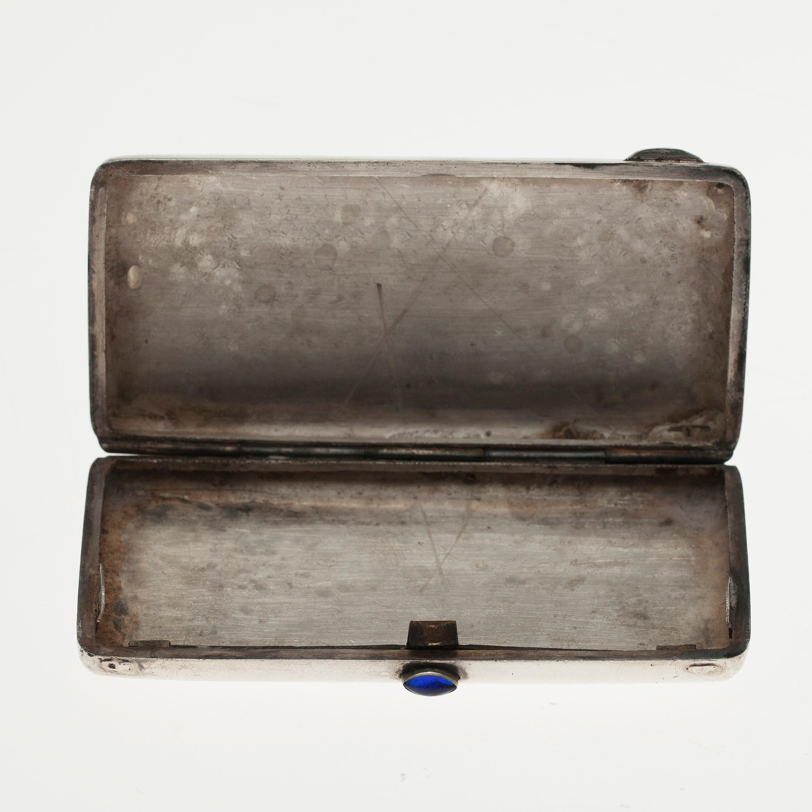 PORTMONNÄ, 84 silver, blå sten. Grigori Ivanov Moskva Ryssland 1908-17 ...