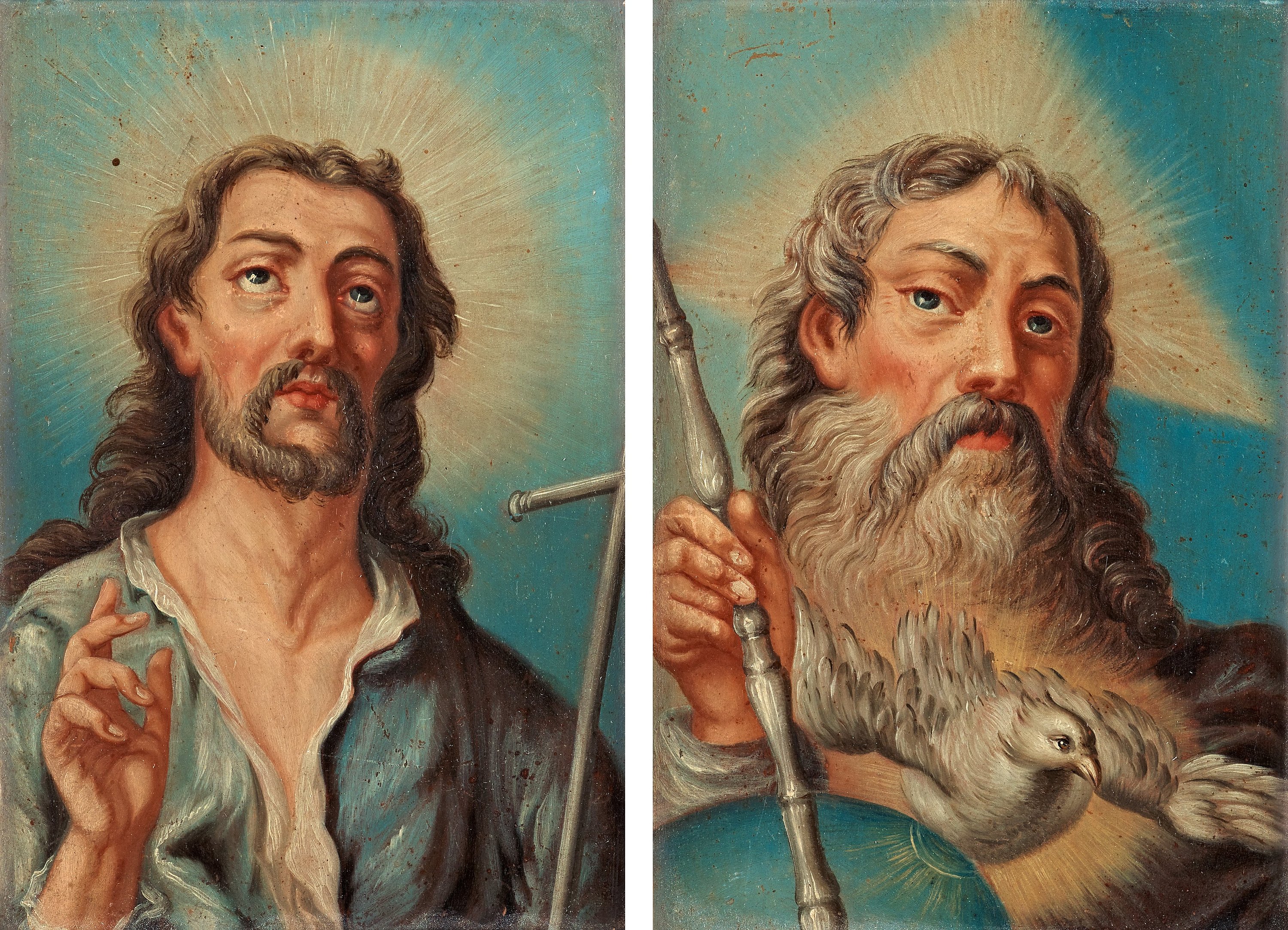 Guillaume Thomas Raphael Taraval Circle of, "Salvator Mundi" and "The ...
