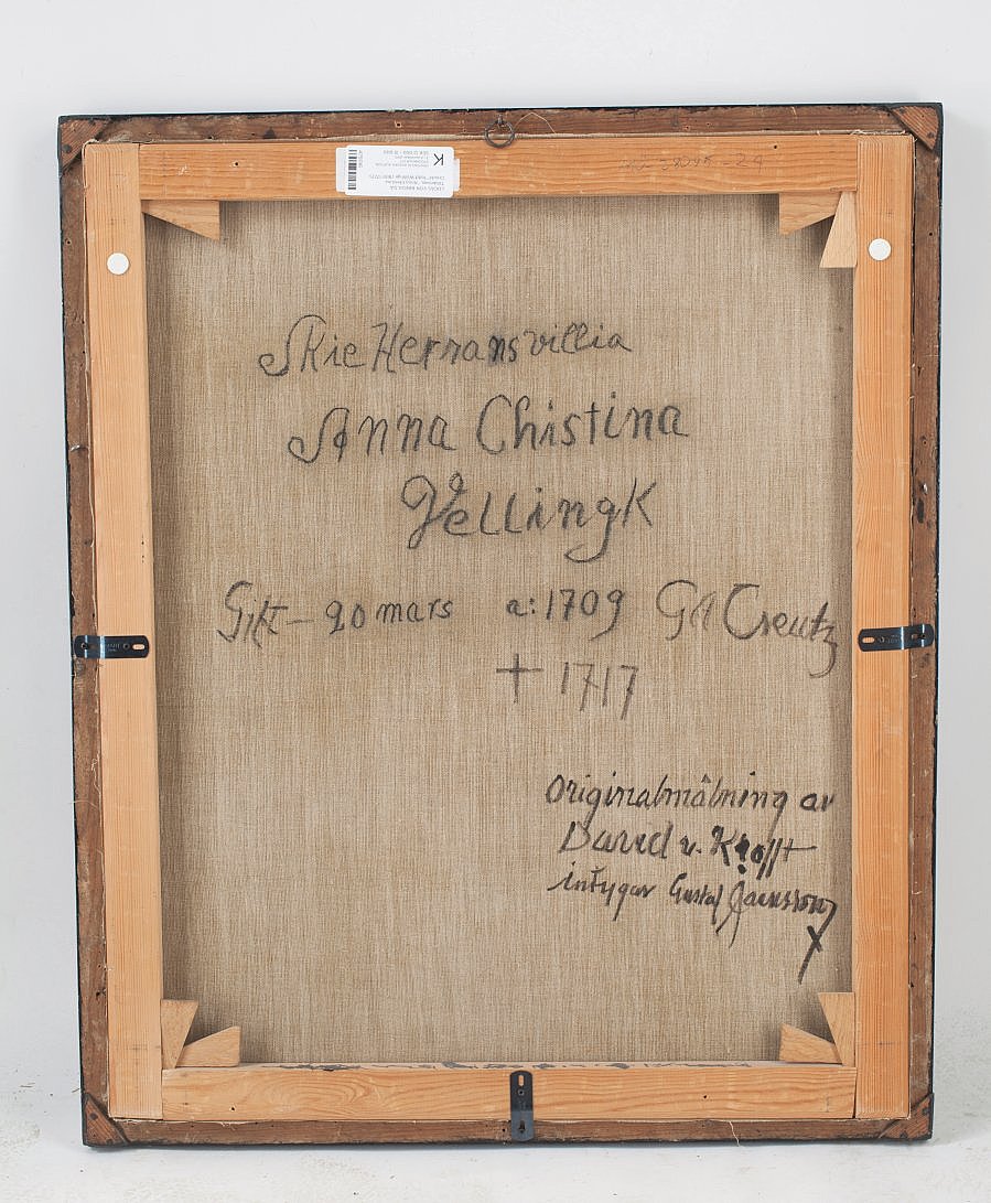 Lucas von Breda dä Tillskriven, "Anna Christina Creutz" född Wellingk ...