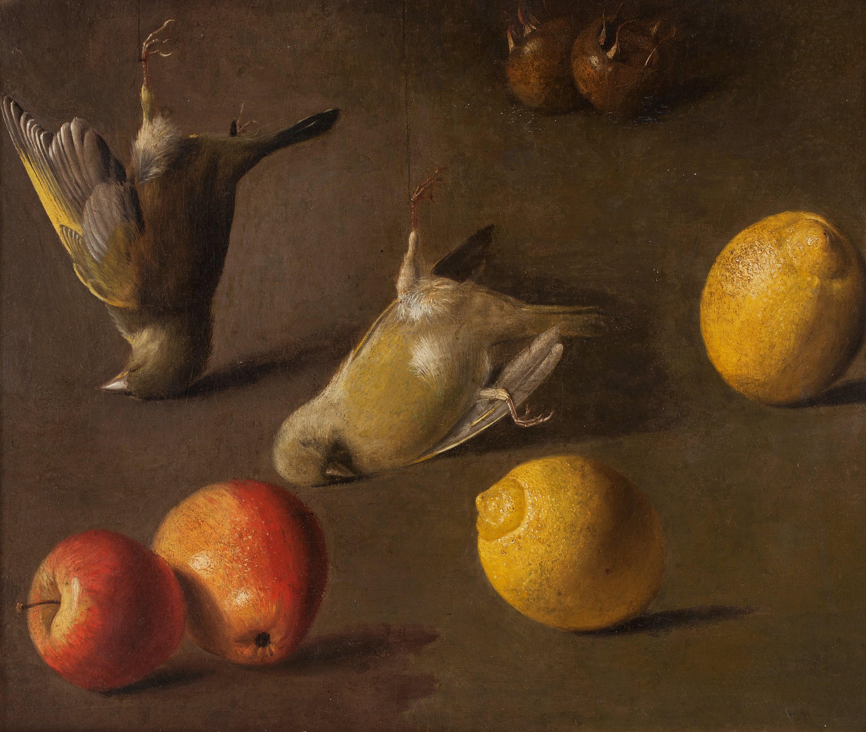 Jan Vonck Circle of, Still life with birds and fruits. - Bukowskis