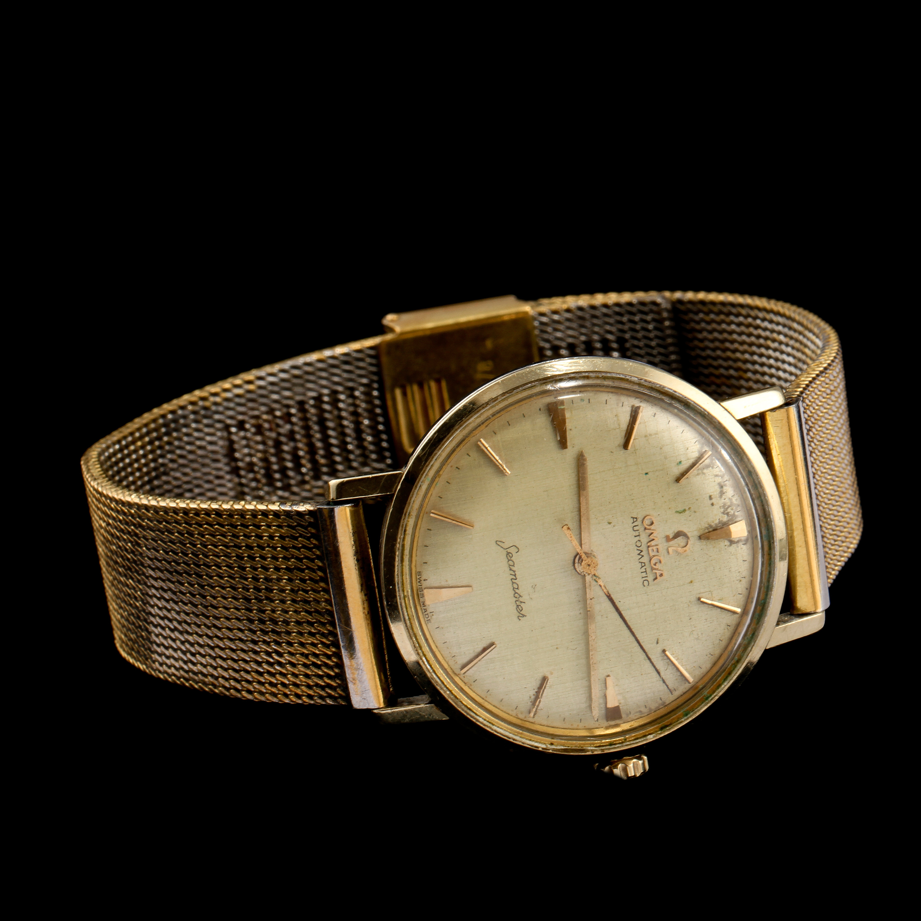 HERRARMBANDSUR, guld på stål, "seamaster", Omega. 1960-tal. - Bukowskis