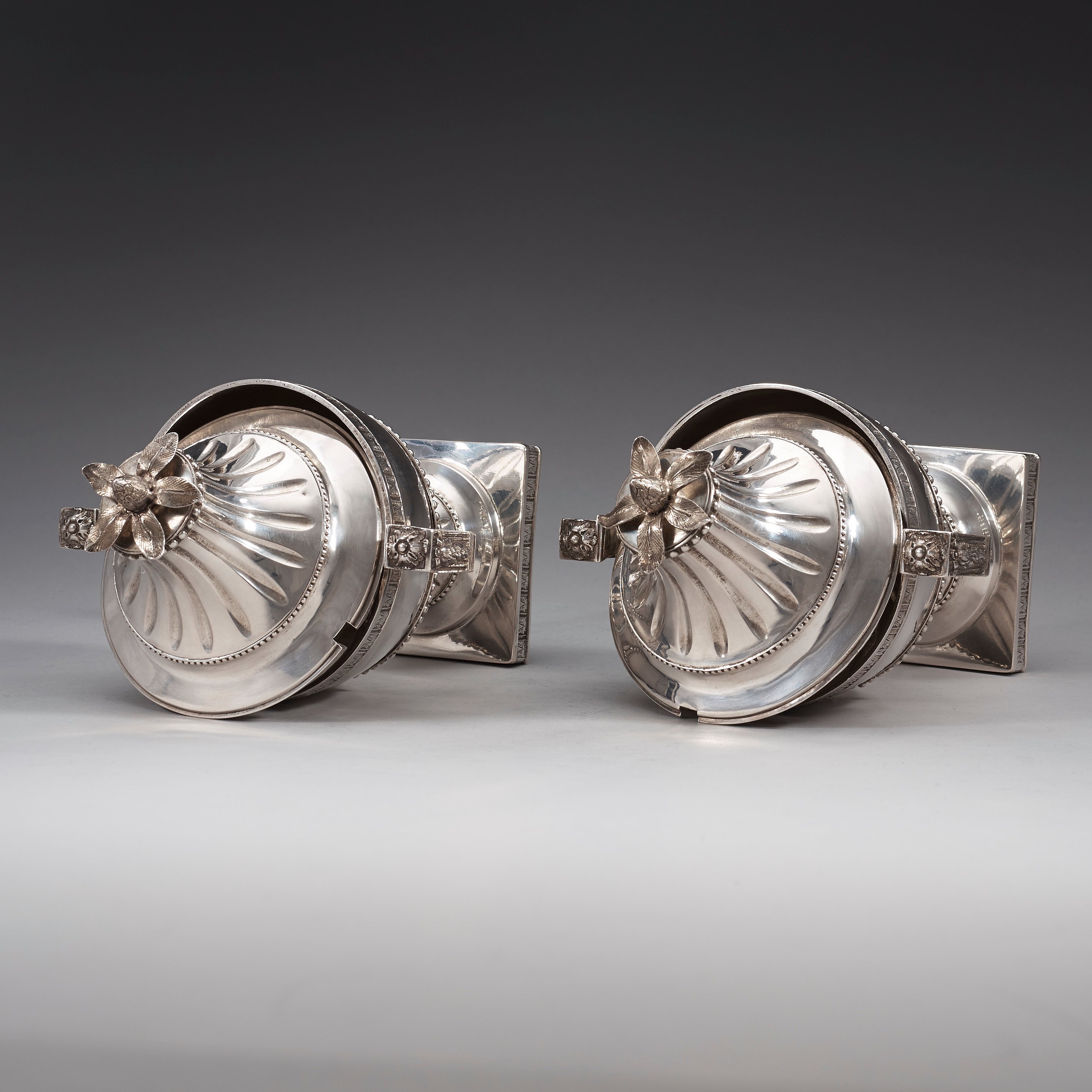 A pair of Swedish 18th century silver sugar-bowls, marks possibly of ...