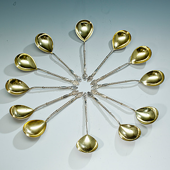 SKEDAR, 12 st. 875 silver. Traditionell rysk stil. Sovjet/Estland 1958 ...