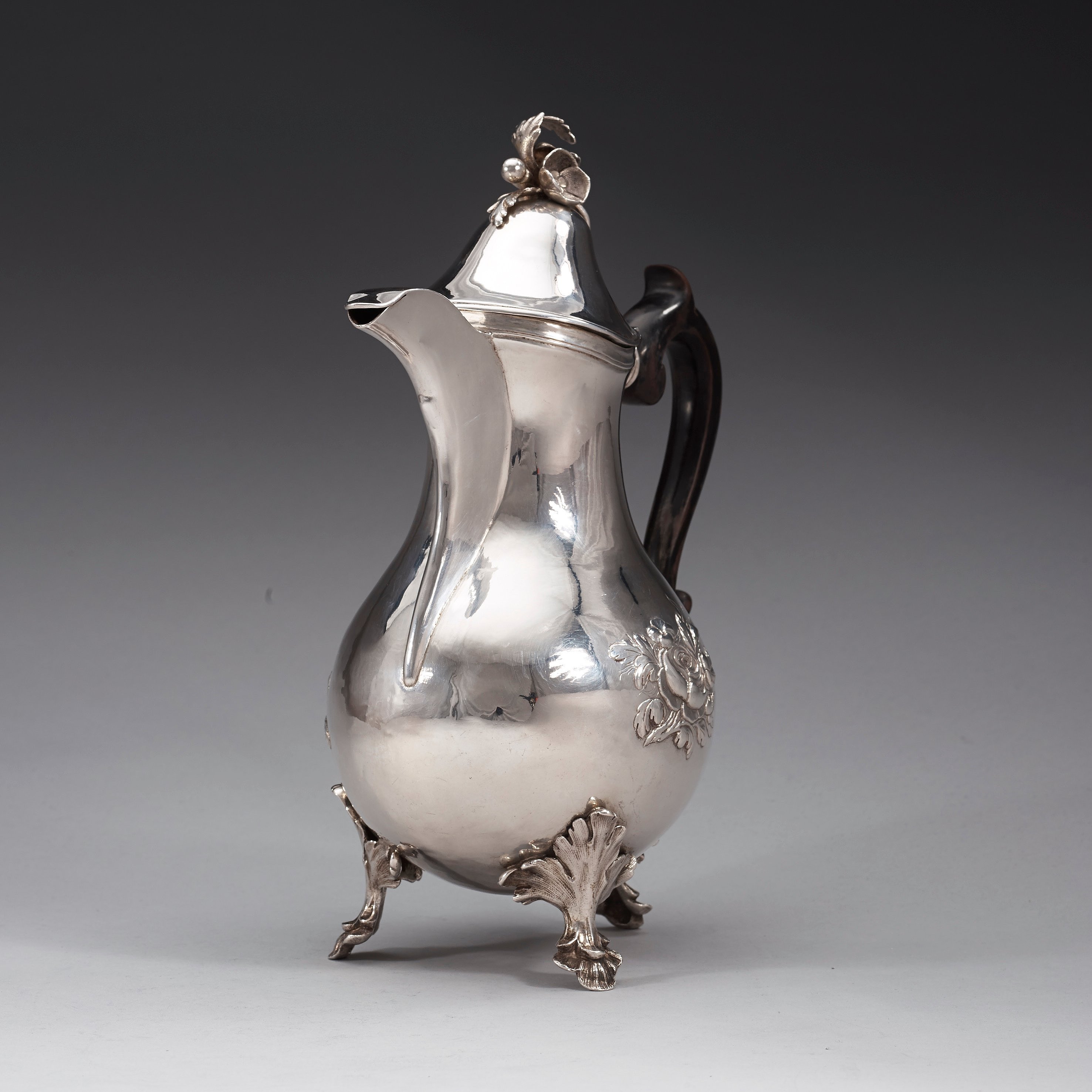 A Swedish 18th century silver coffee-pot, marks of Pehr Zethelius ...