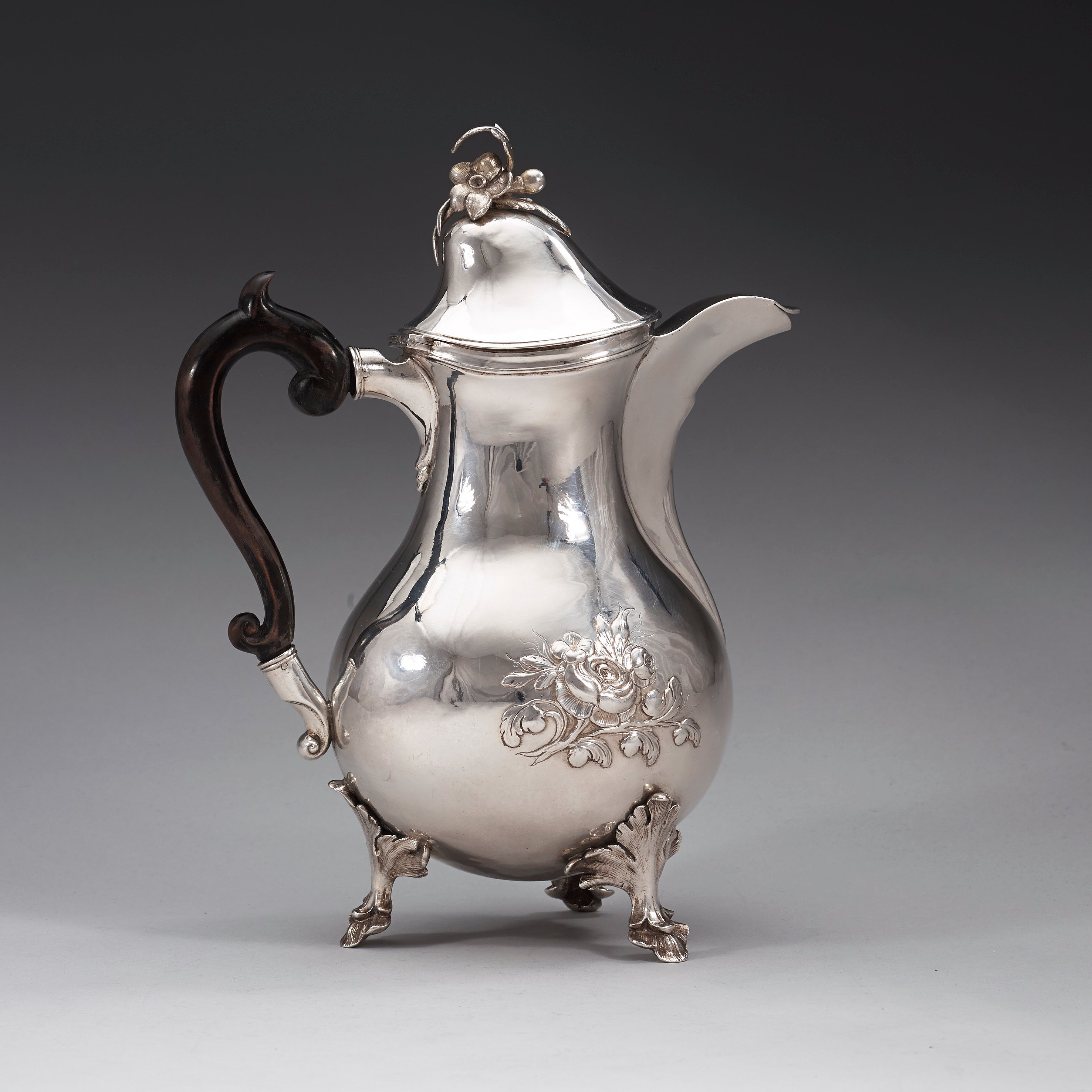 A Swedish 18th century silver coffee-pot, marks of Pehr Zethelius ...