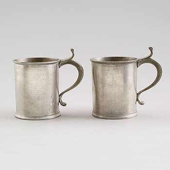 MUGGAR, 1 par, tenn, Jacob Lemon, Stockholm 1814. - Bukowskis