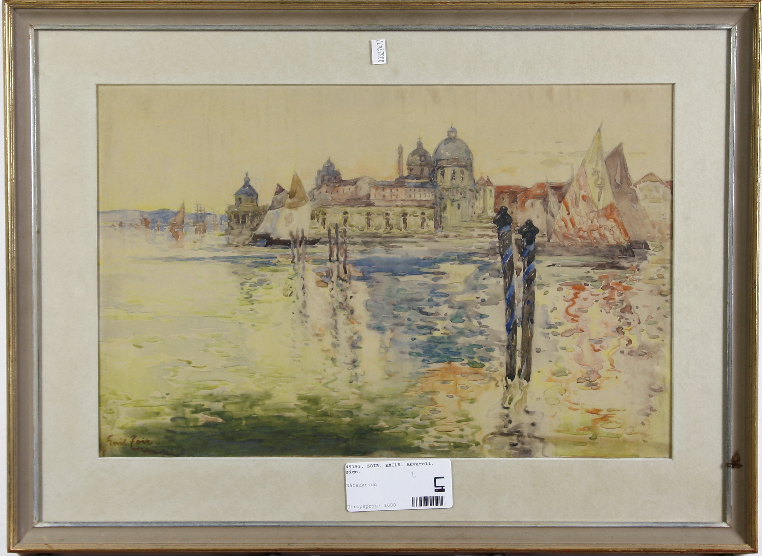 ZOIR, EMILE. Akvarell, sign. - Bukowskis