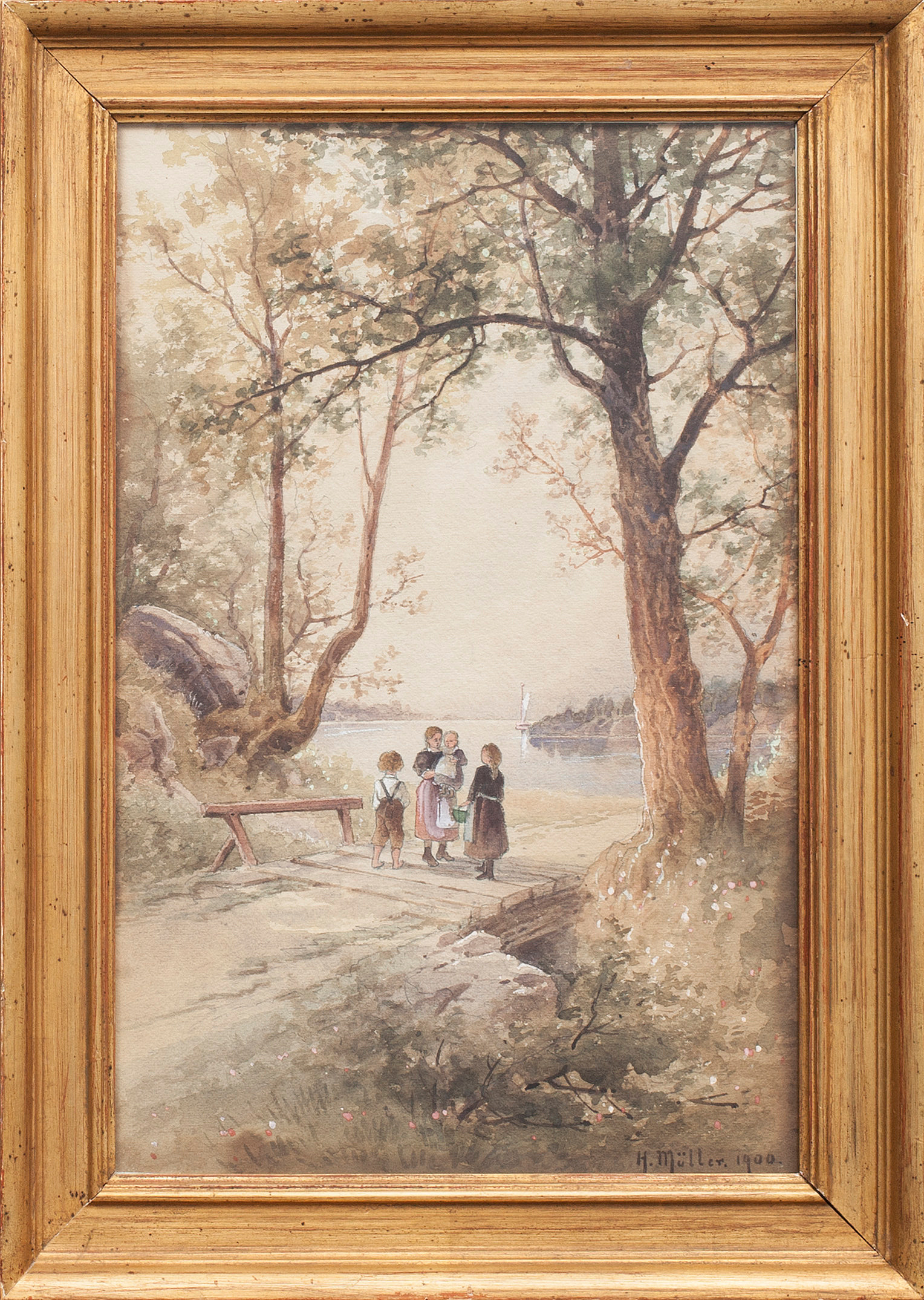HERMAN MÜLLER, gouache, signerad och daterad 1900. - Bukowskis