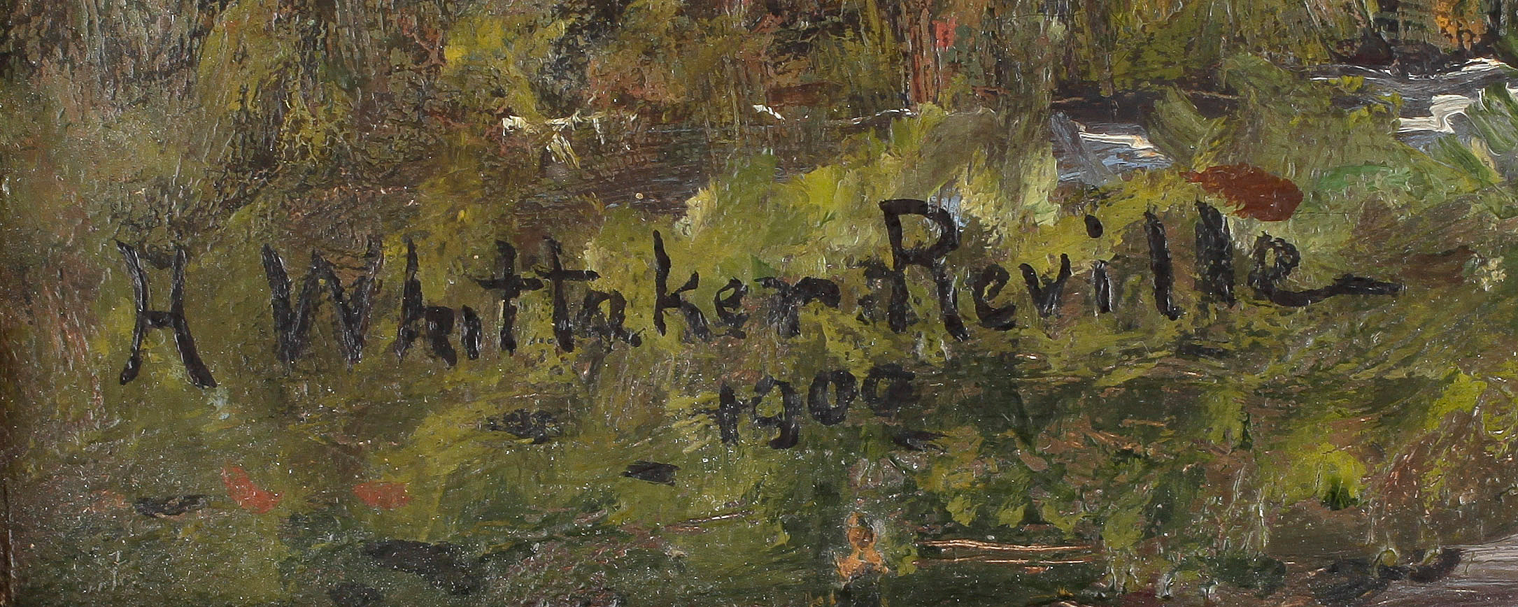 H. WHITTAKER REVEILLE. Olja på duk. Signerad H. Whittaker-Reville och ...