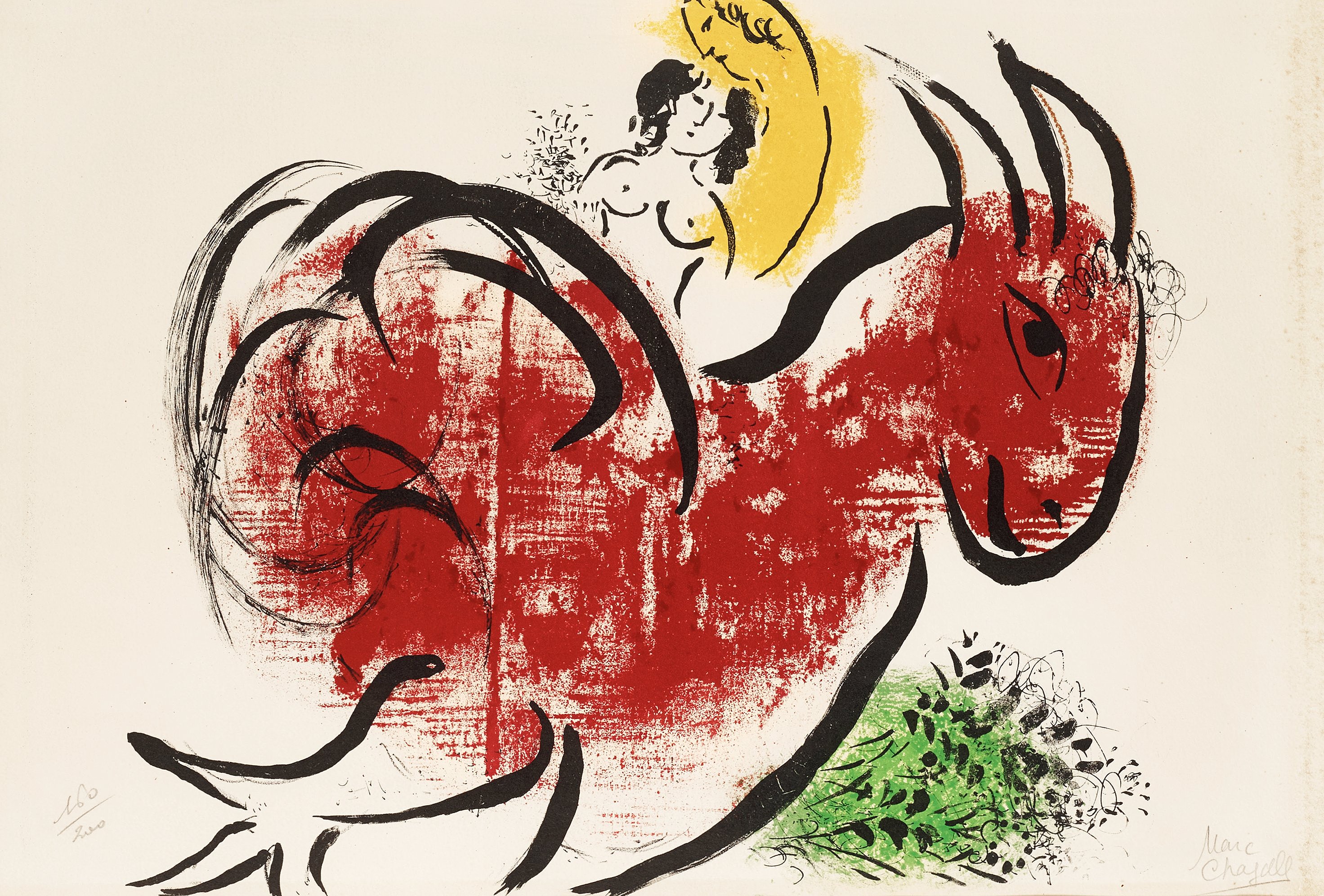 Marc Chagall, "Le coq rouge", from: "Derrière le Miroir no 44-45 ...