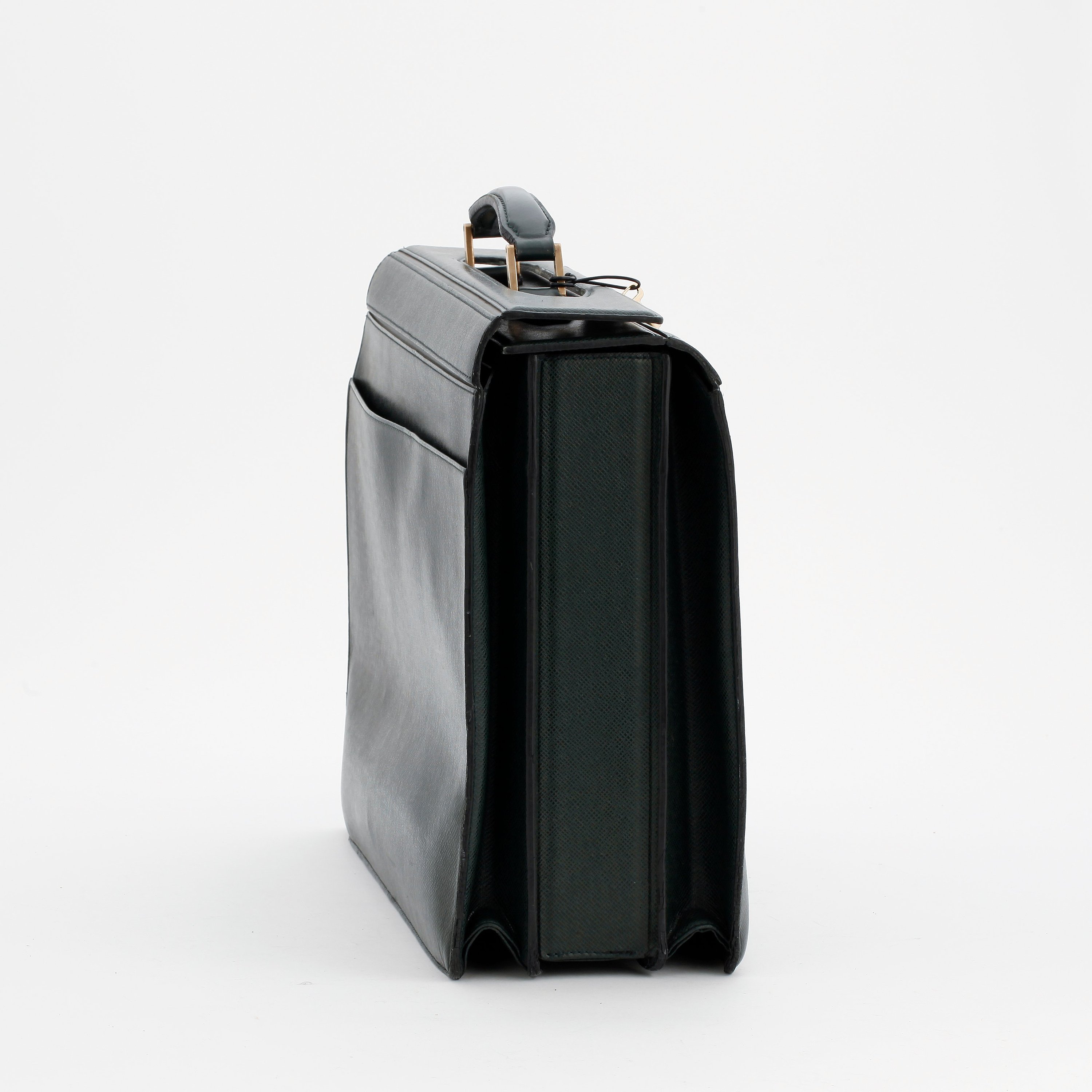 LOUIS VUITTON, a green leather briefcase. - Bukowskis