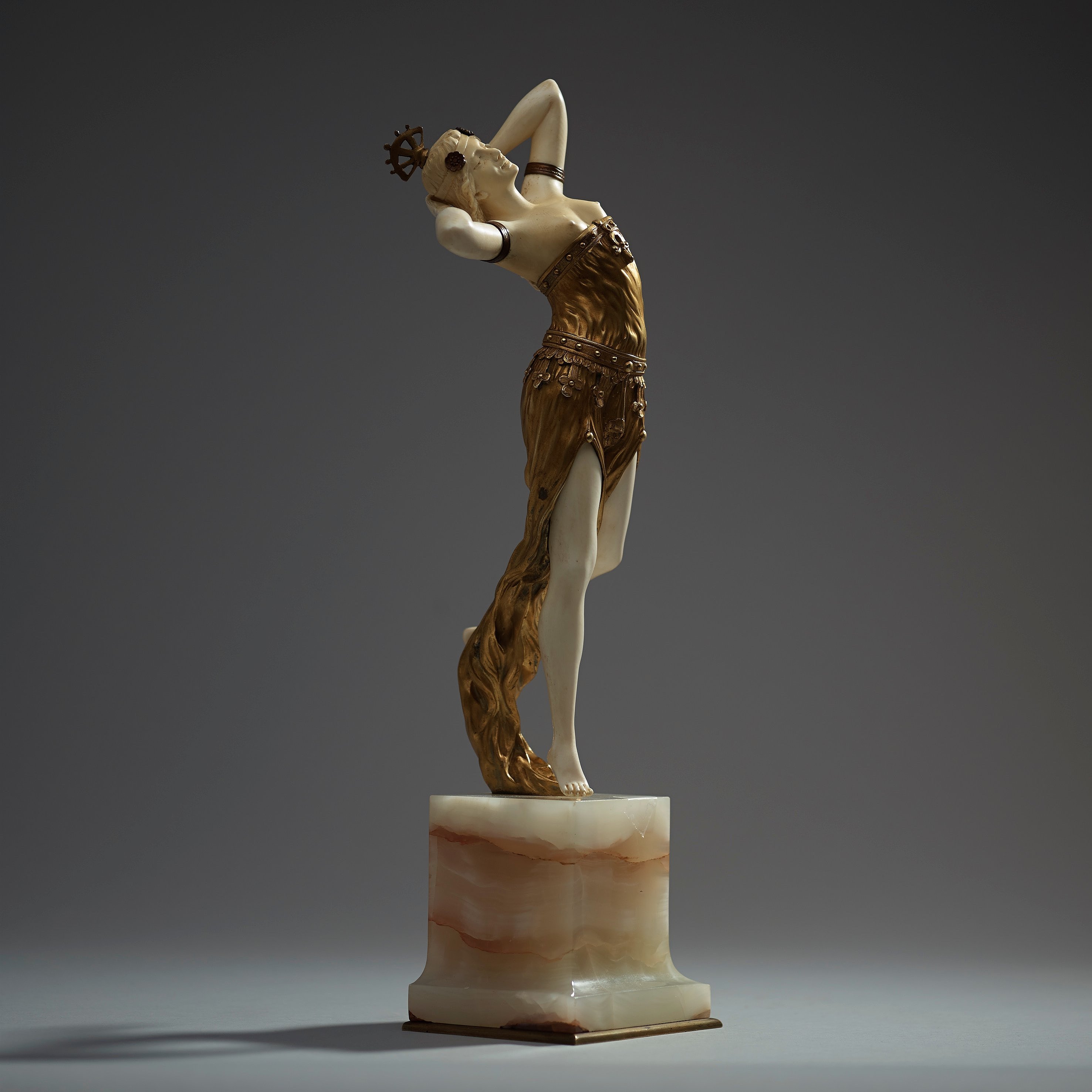 A Henry Fugère gilt bronze and ivory 'Salome' sculpture, France ca 1925 ...