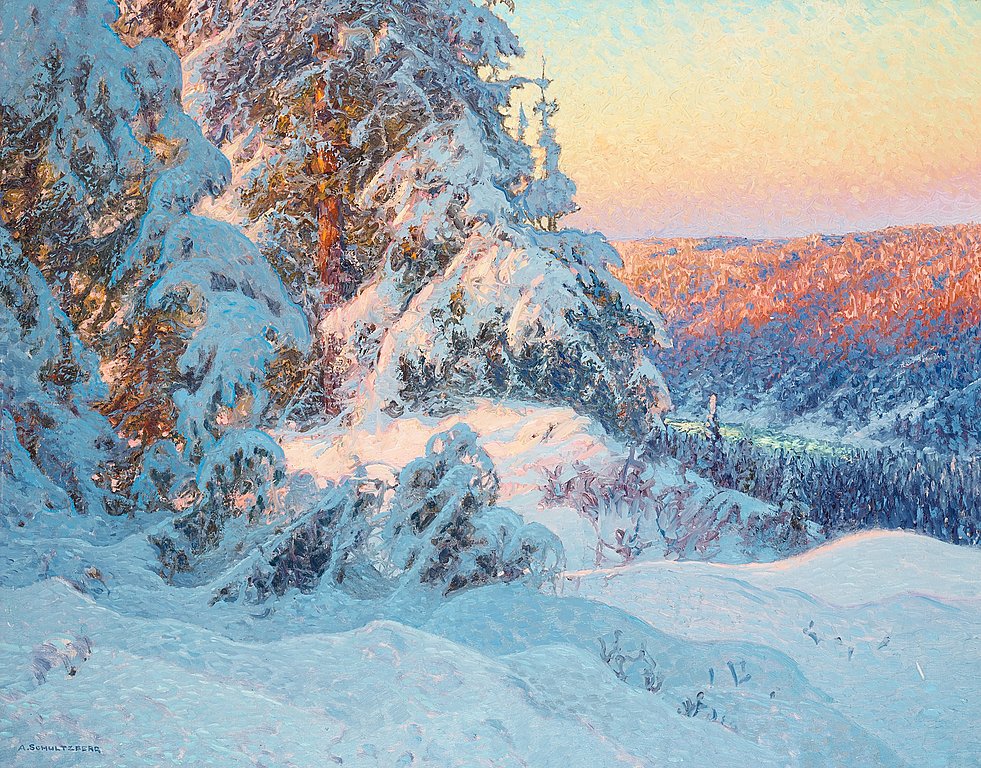 Anshelm Schultzberg, Winter landscape. - Bukowskis