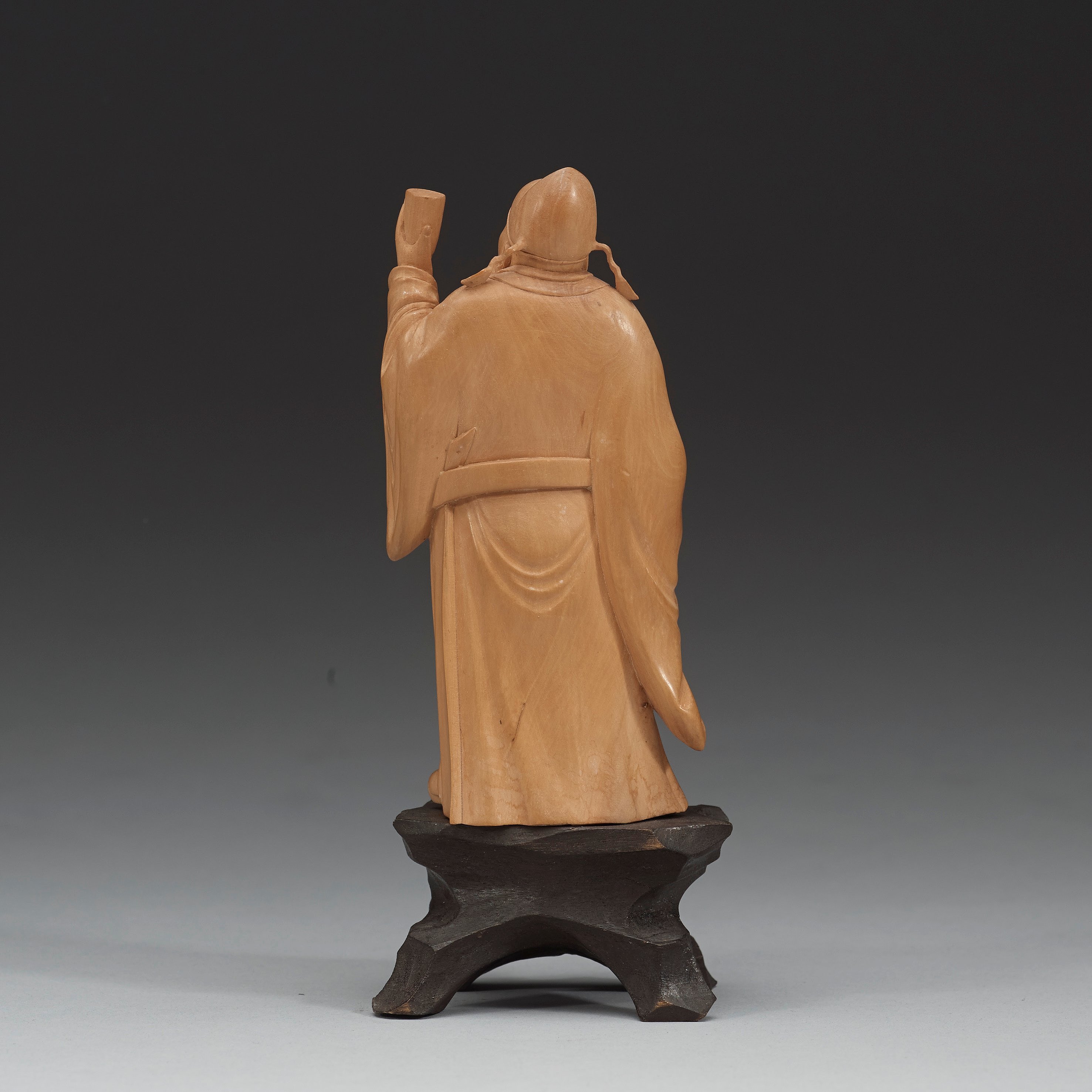 A finely carved boxwood figure of the Tang poet Li Bai (Li Bo, 701-762 ...
