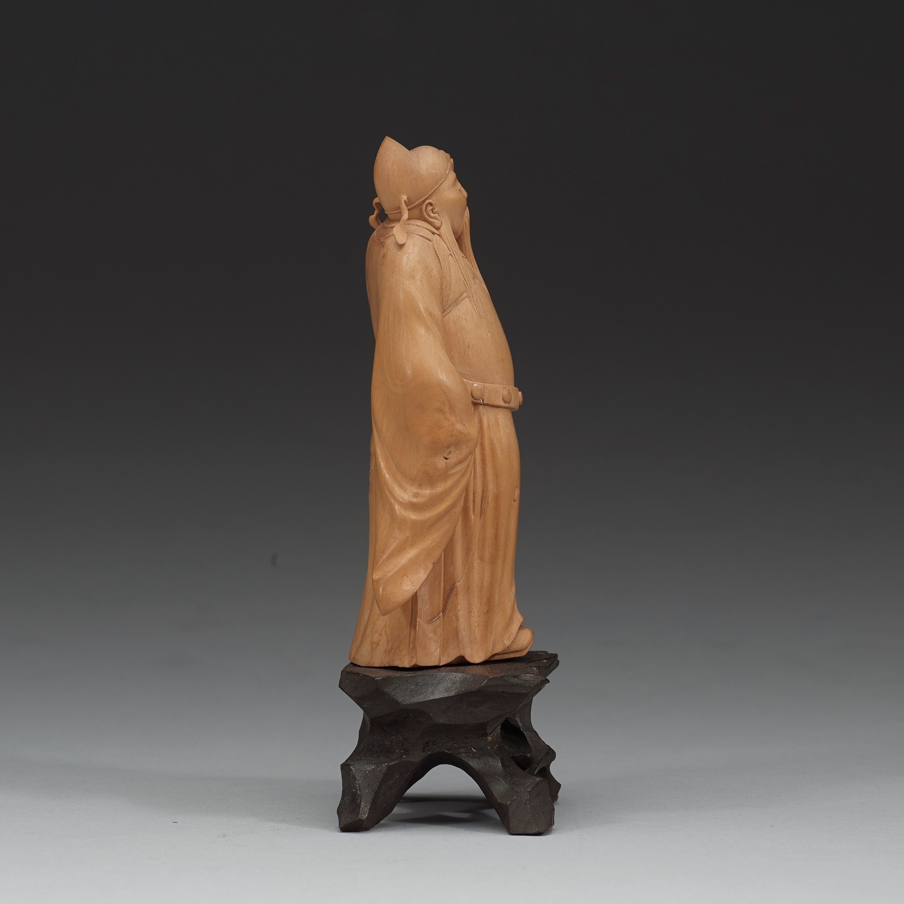 A finely carved boxwood figure of the Tang poet Li Bai (Li Bo, 701-762 ...