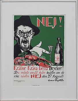 FÖRBUDSAFFISCH, efter, Albert Engström, A. Lindgren & Söner, Göteborg ...