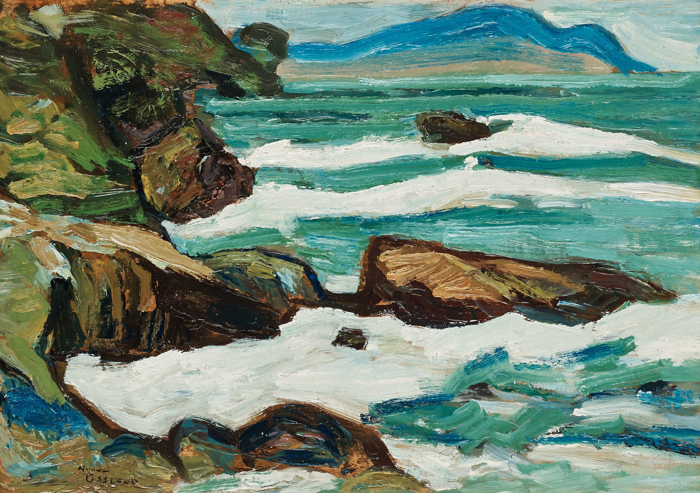 Helmer Osslund, Bränningar vid kusten (Waves breaking on the coast ...