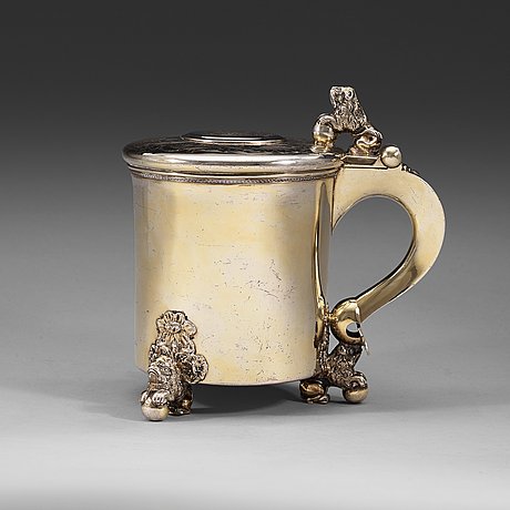 A Swedish 18th century siver-gilt tankard, marks of Conrad Gadd ...