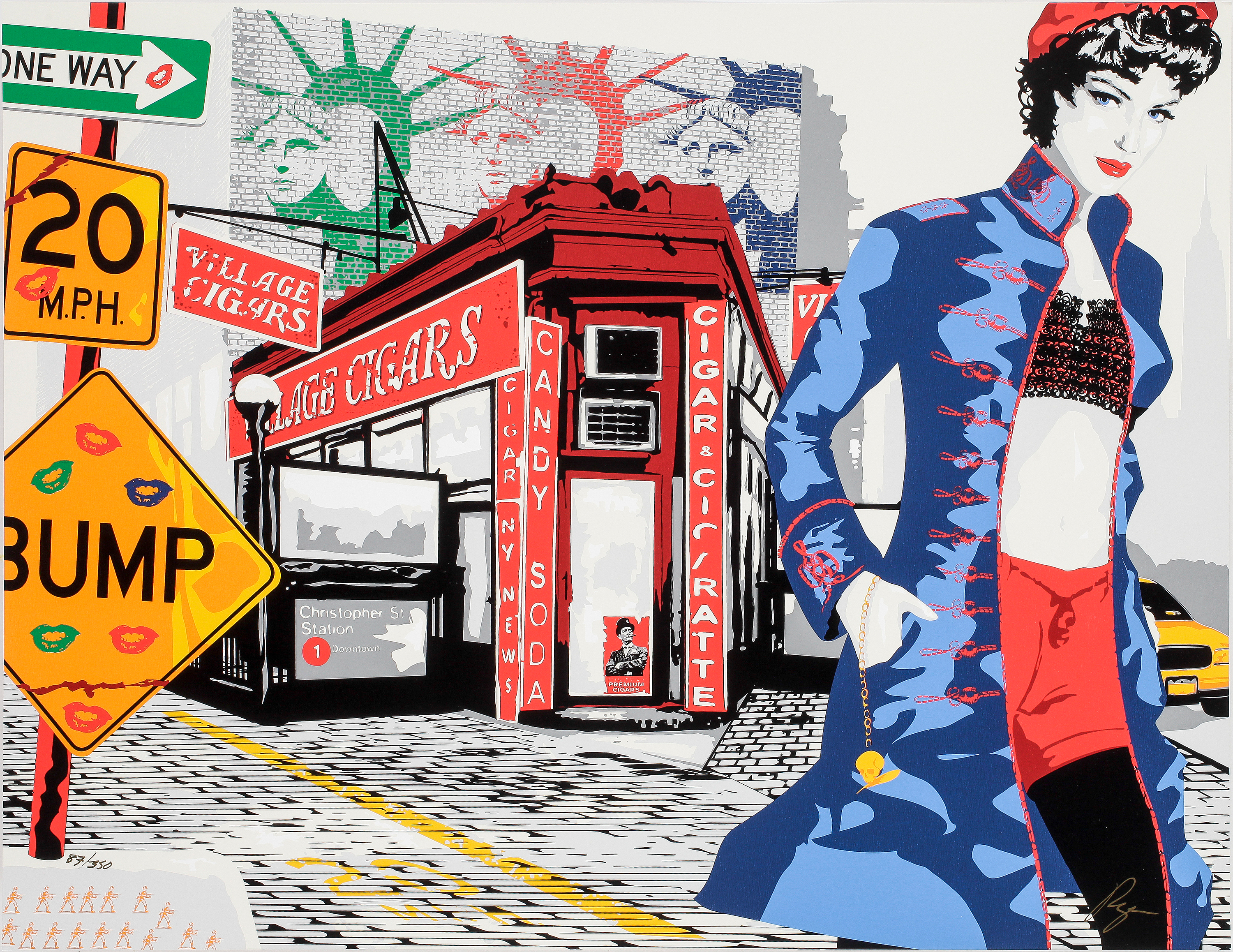 RICHARD RYAN, mapp med 4 litografier,"Manhattan in fashion", signerade ...