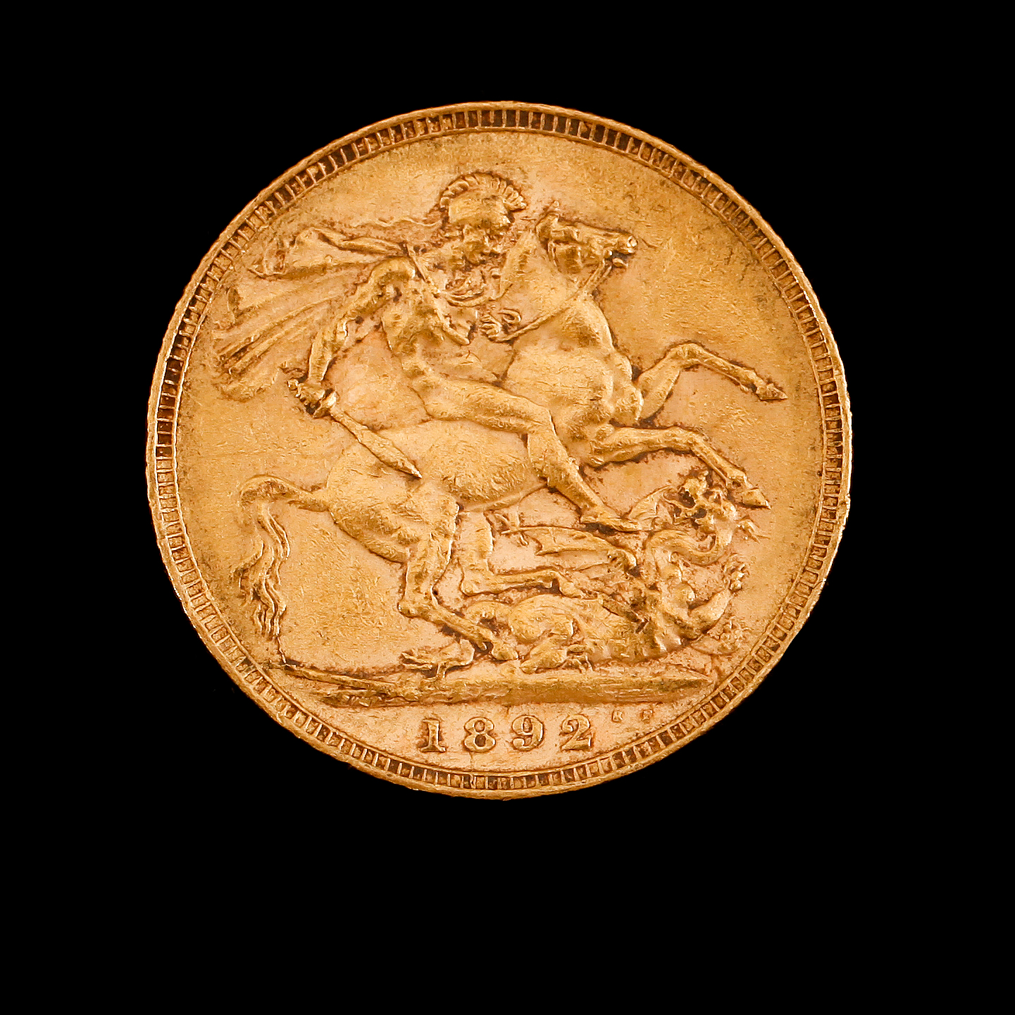 GULDMYNT, sovereign, Victoria, 1892. Diameter 8 gram. - Bukowskis