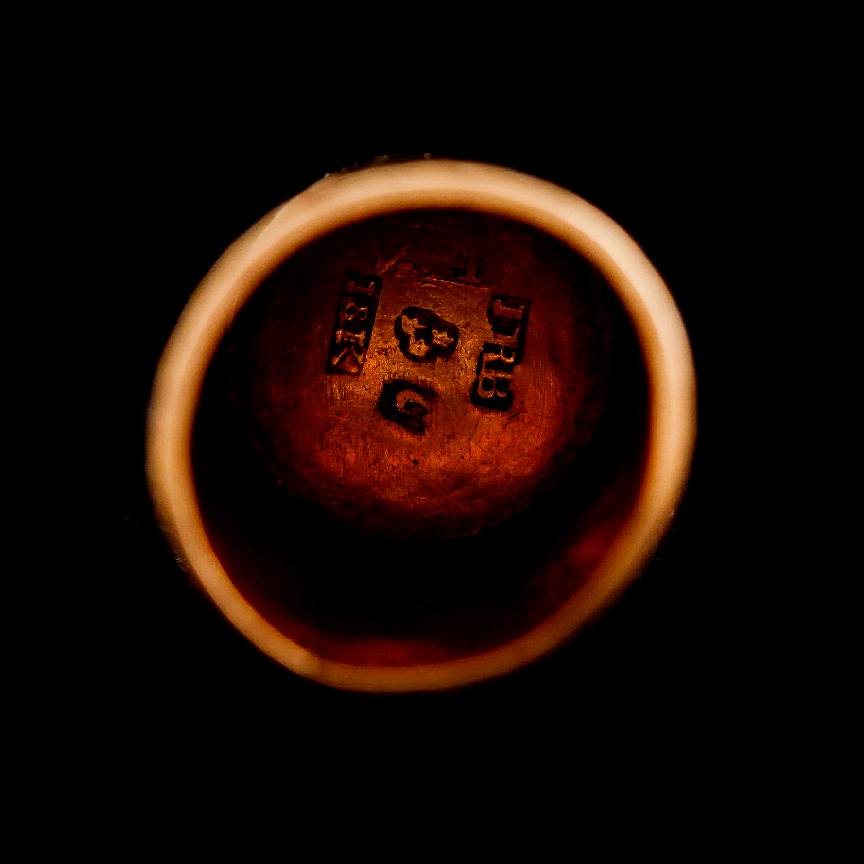 FINGERBORG, 18 k guld, Jakob Richard Borg, Gävle 1831. Vikt ca 5 gram ...