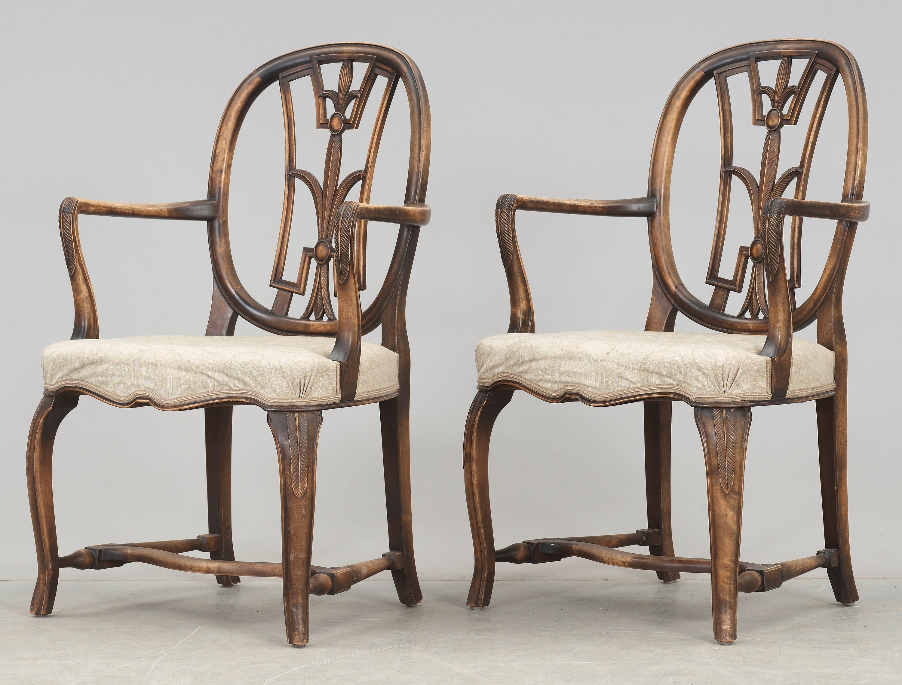 An Axel Einar Hjorth set of 4 Swedish Grace chairs and a pair of ...